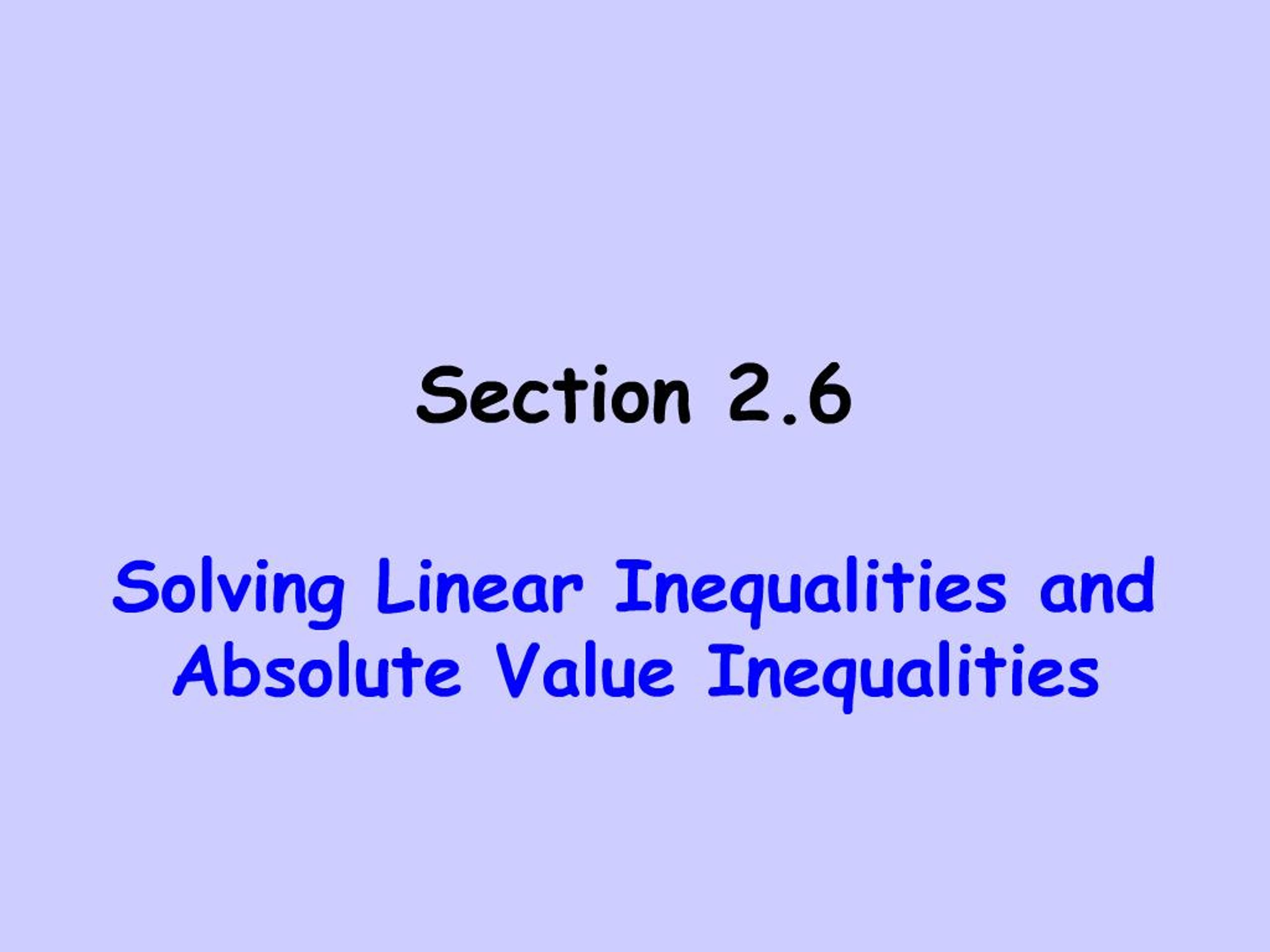 PPT - Solving Linear and Absolute Value Inequalities: Techniques and ...