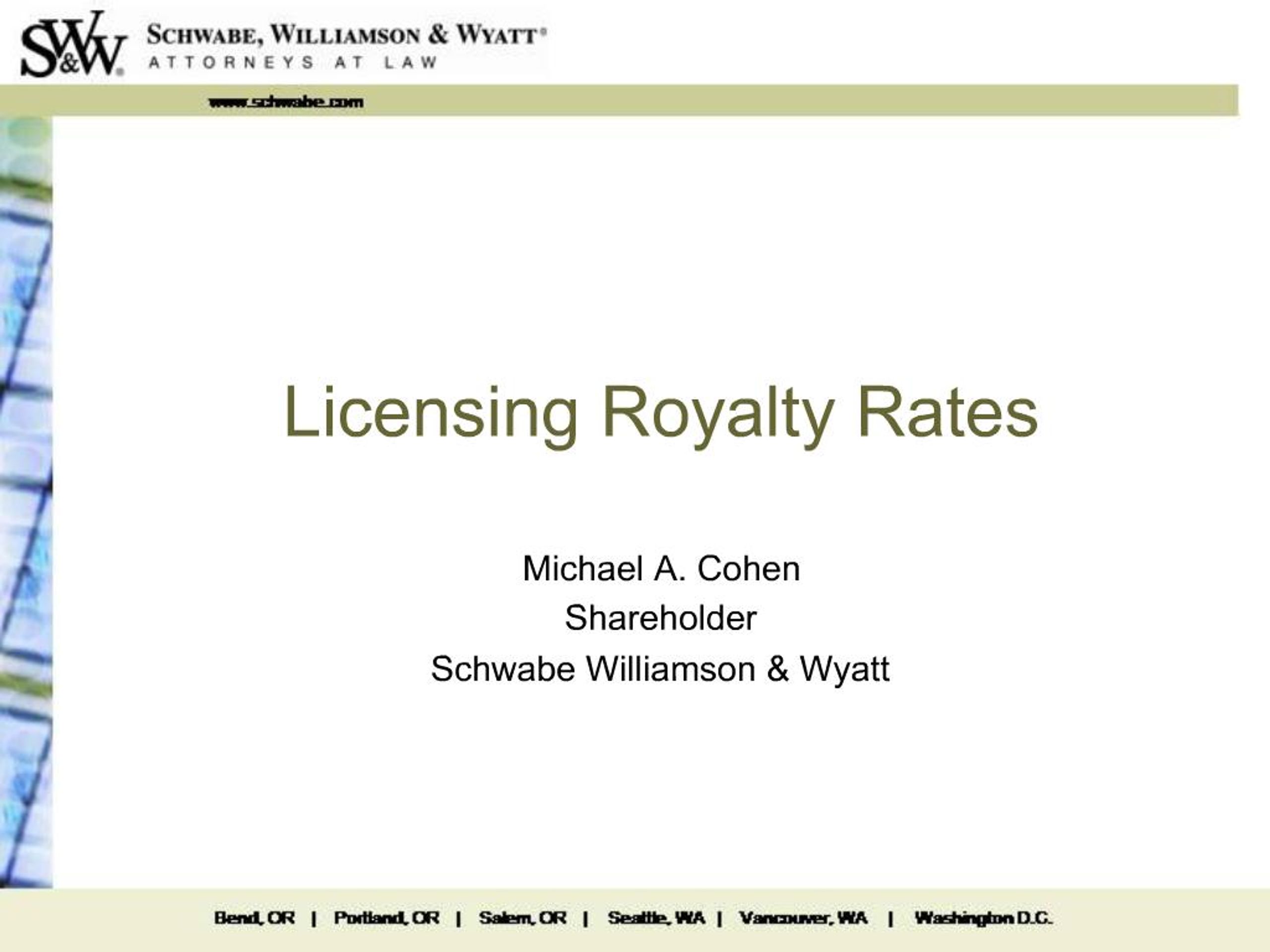 PPT - Licensing Royalty Rates PowerPoint Presentation, free download ...