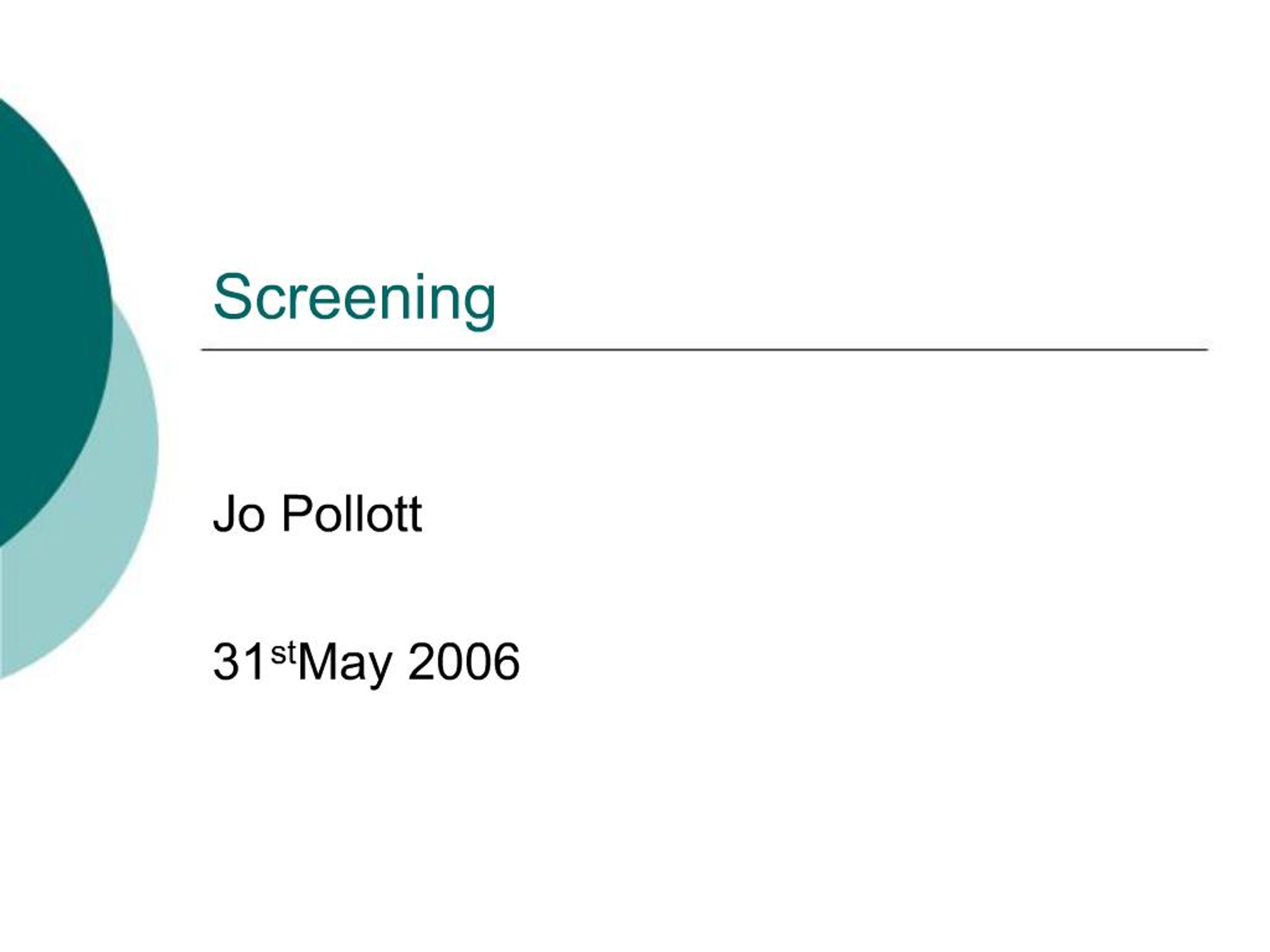 PPT - Screening PowerPoint Presentation, free download - ID:513744