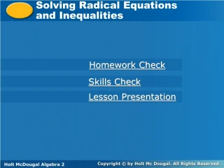 PPT - Solving Radical Equations and Inequalities PowerPoint ...