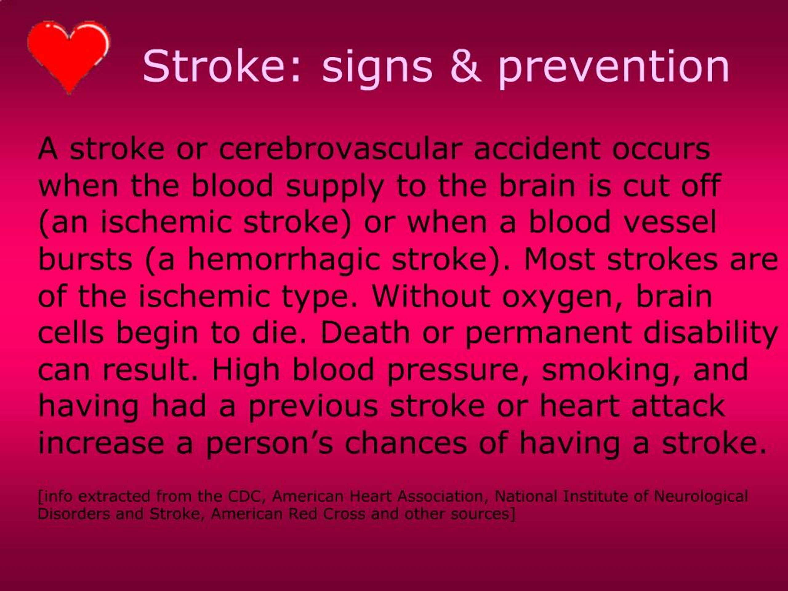 PPT - Stroke: signs prevention PowerPoint Presentation, free download ...