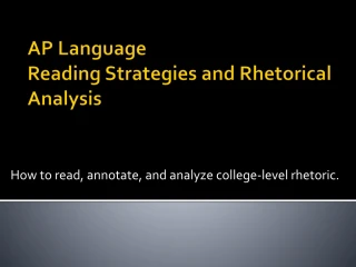 PPT - AP Lang & Comp Unit 1: Rhetorical Analysis PowerPoint ...