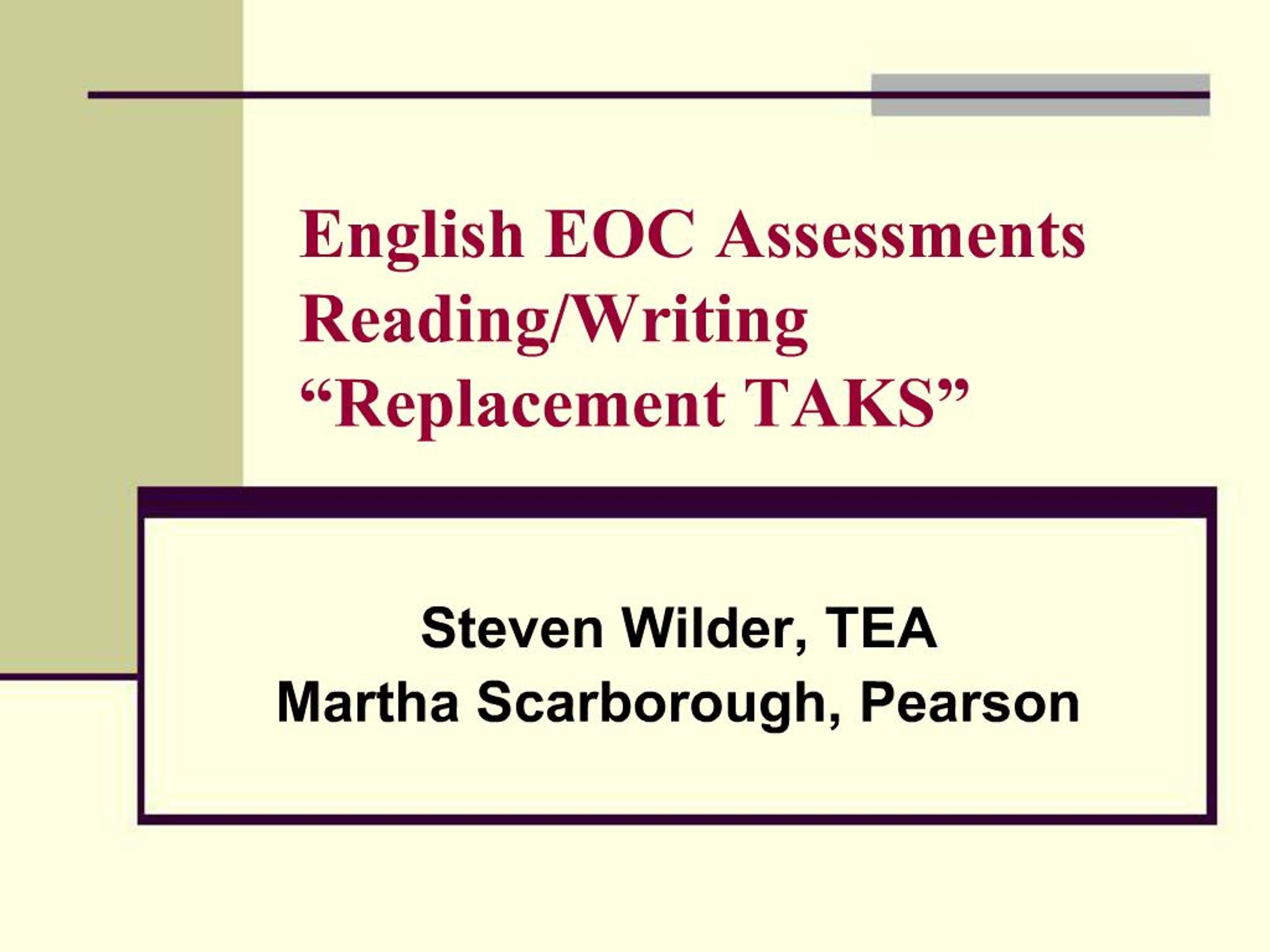 PPT - English EOC Assessments Reading PowerPoint Presentation, free ...