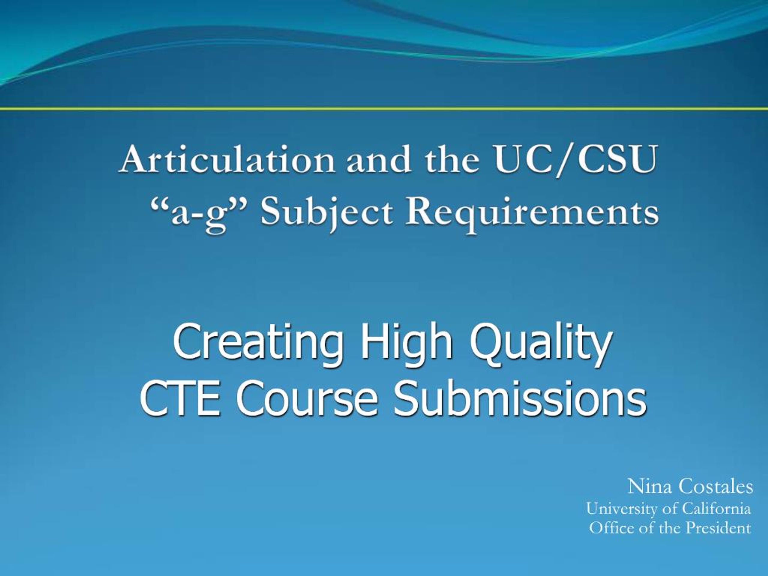 PPT - Articulation and the UC PowerPoint Presentation, free download ...