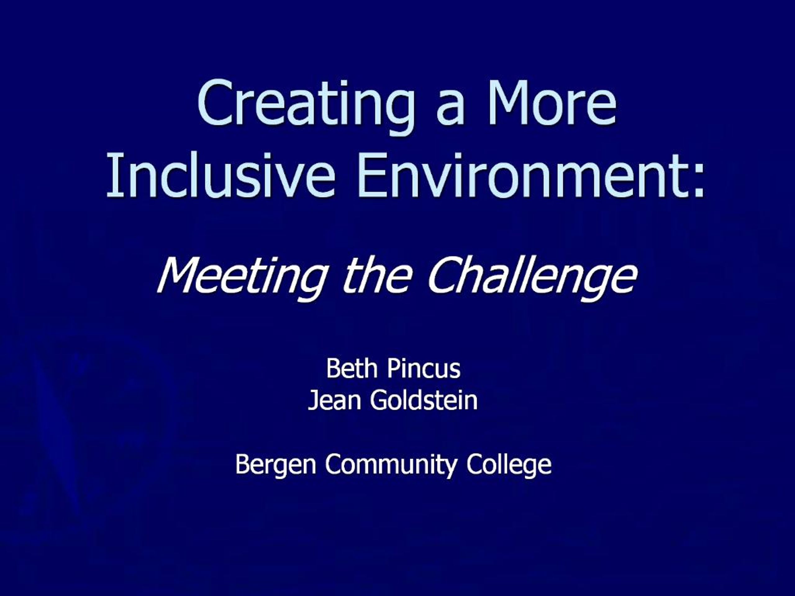 PPT - Creating a More Inclusive Environment: PowerPoint Presentation ...