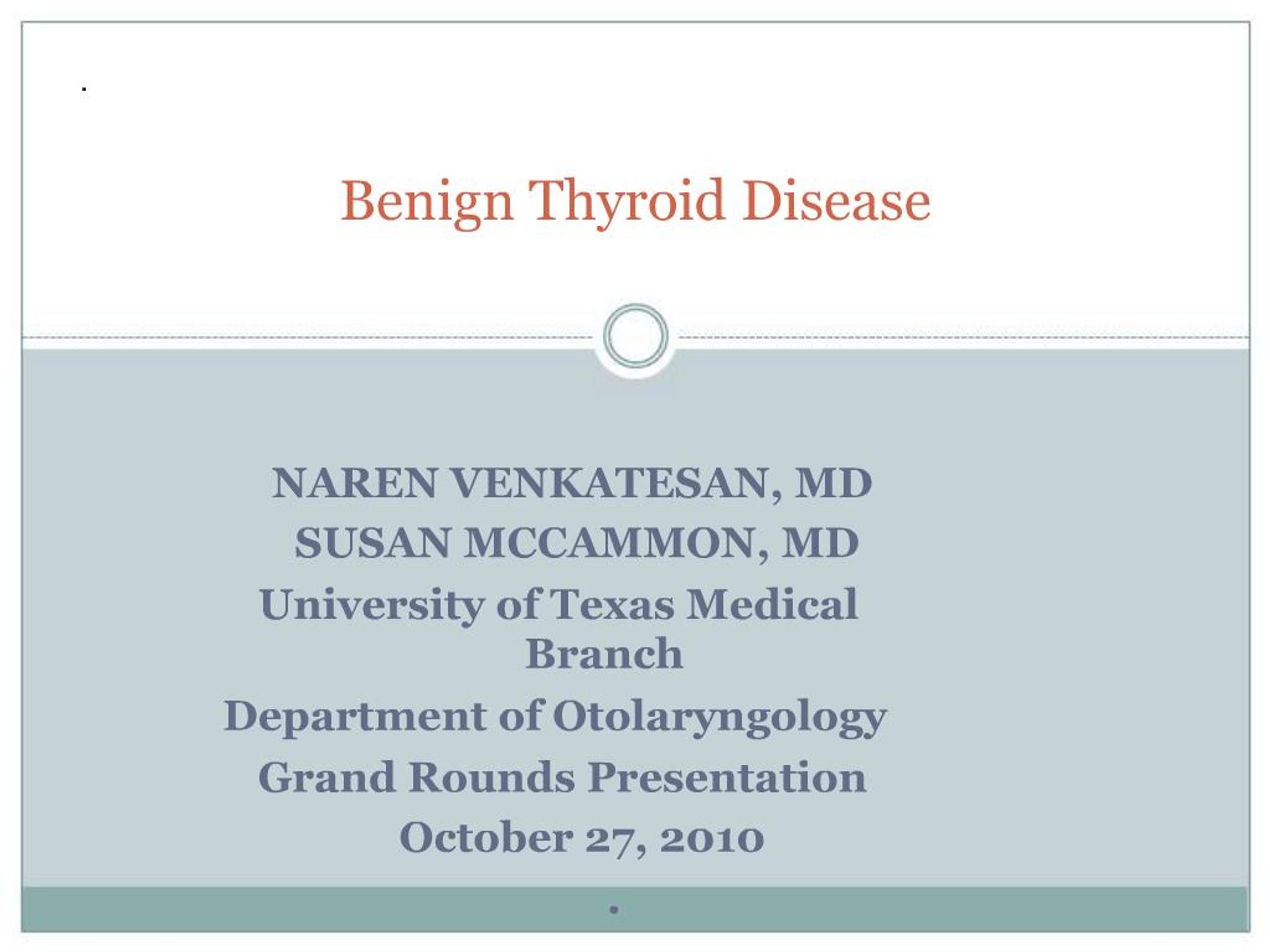 PPT - Benign Thyroid Disease PowerPoint Presentation, free download - ID:527697