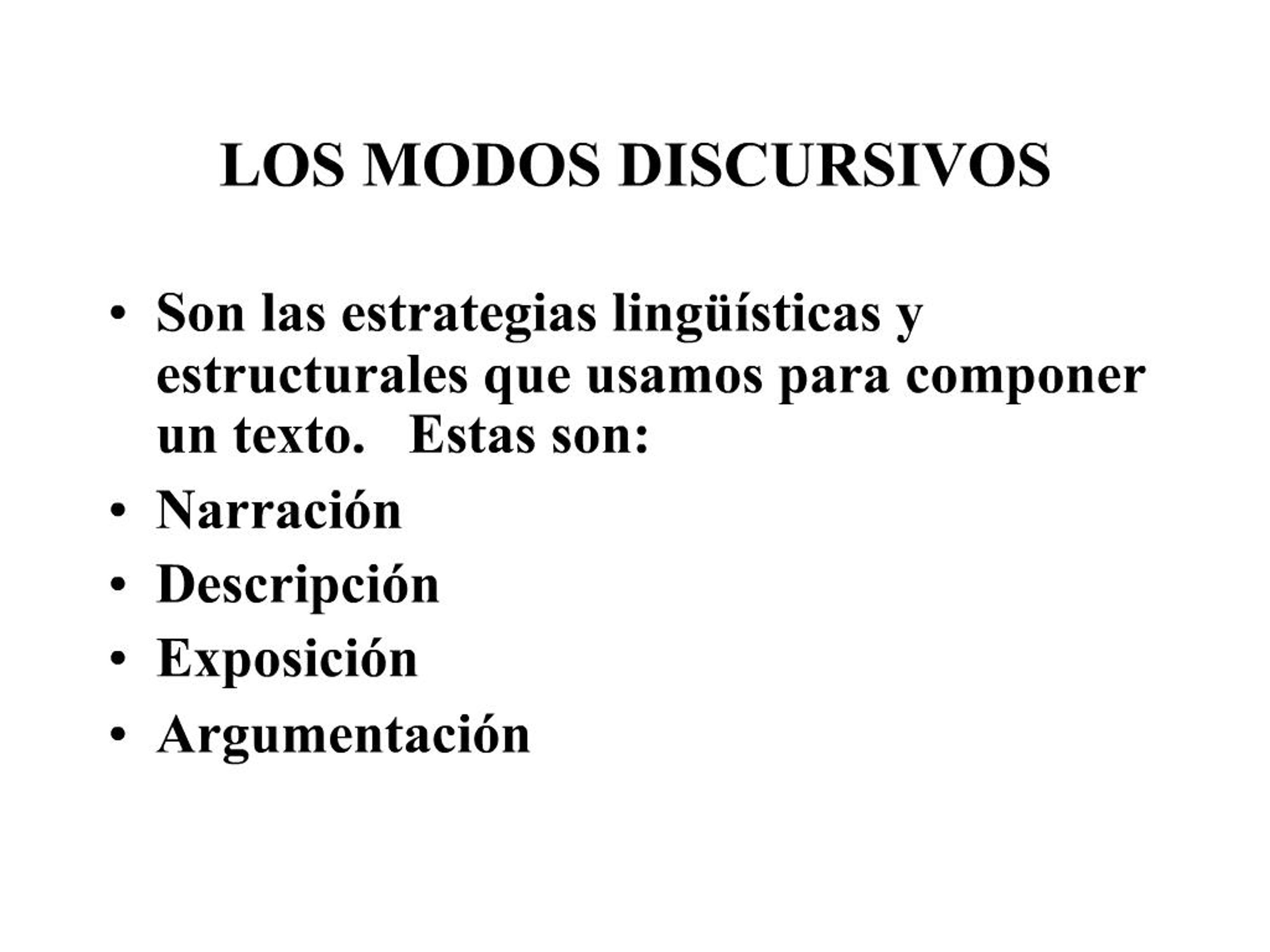 PPT - LOS MODOS DISCURSIVOS PowerPoint Presentation, free download - ID ...