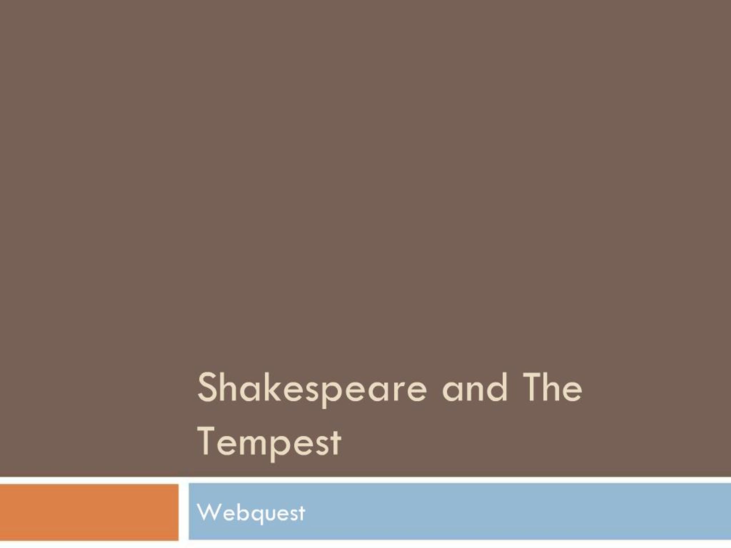 PPT - Shakespeare and The Tempest PowerPoint Presentation, free ...