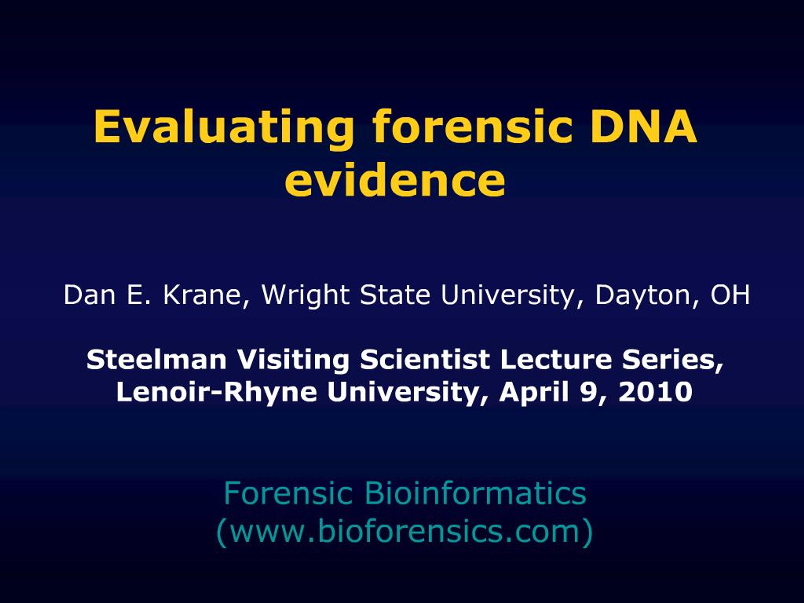 PPT - Evaluating forensic DNA evidence PowerPoint Presentation, free ...