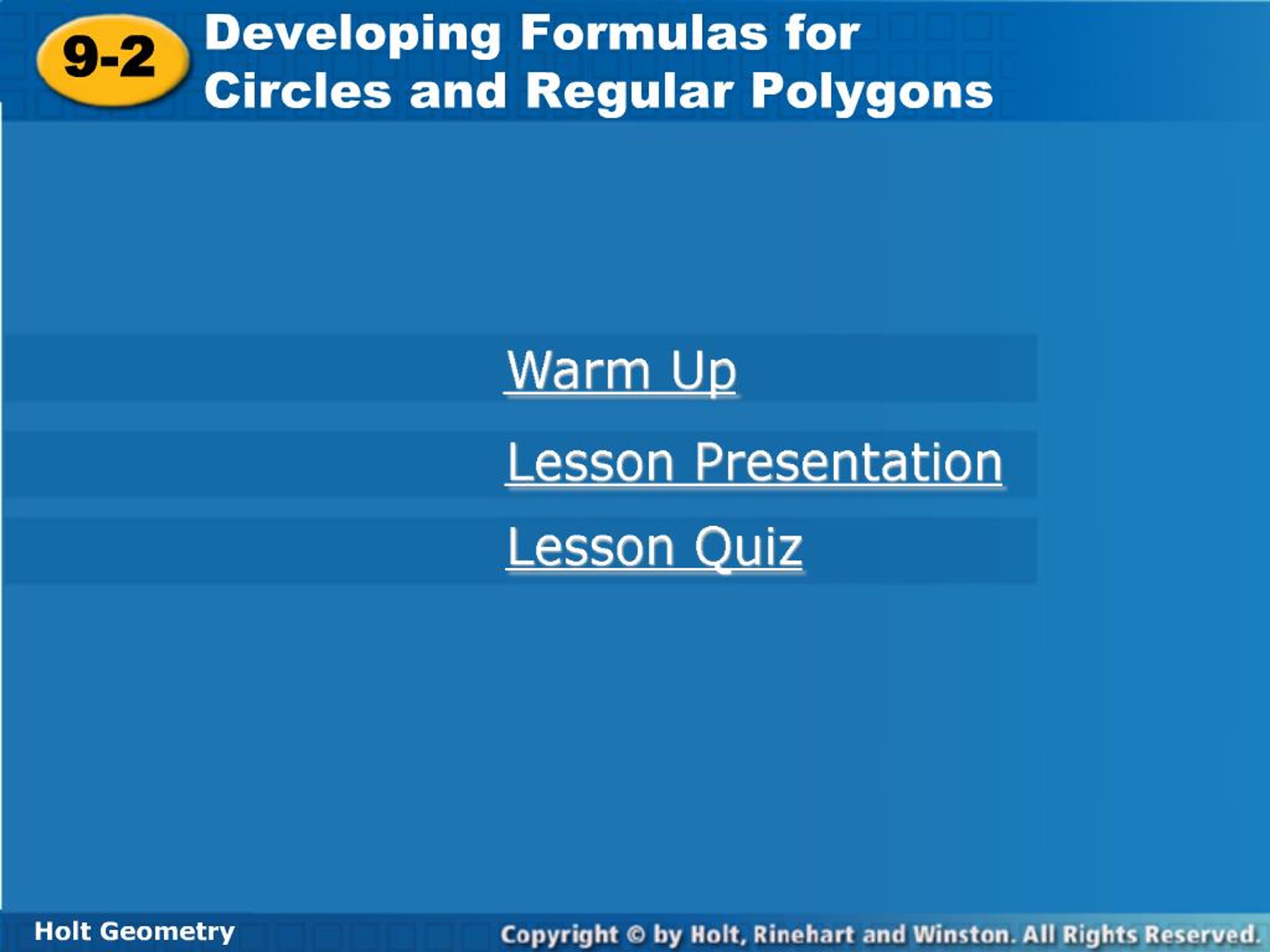 PPT - Developing Formulas for Circles and Regular Polygons PowerPoint ...