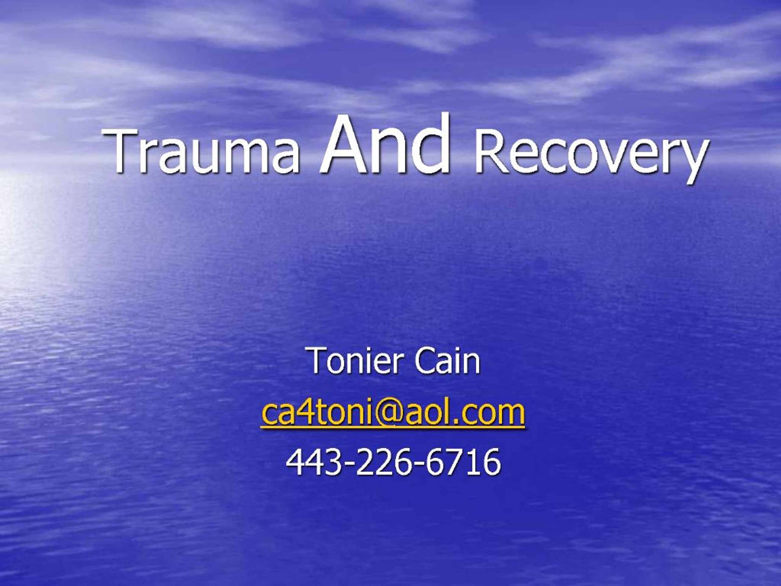 PPT - Trauma And Recovery PowerPoint Presentation, free download - ID ...