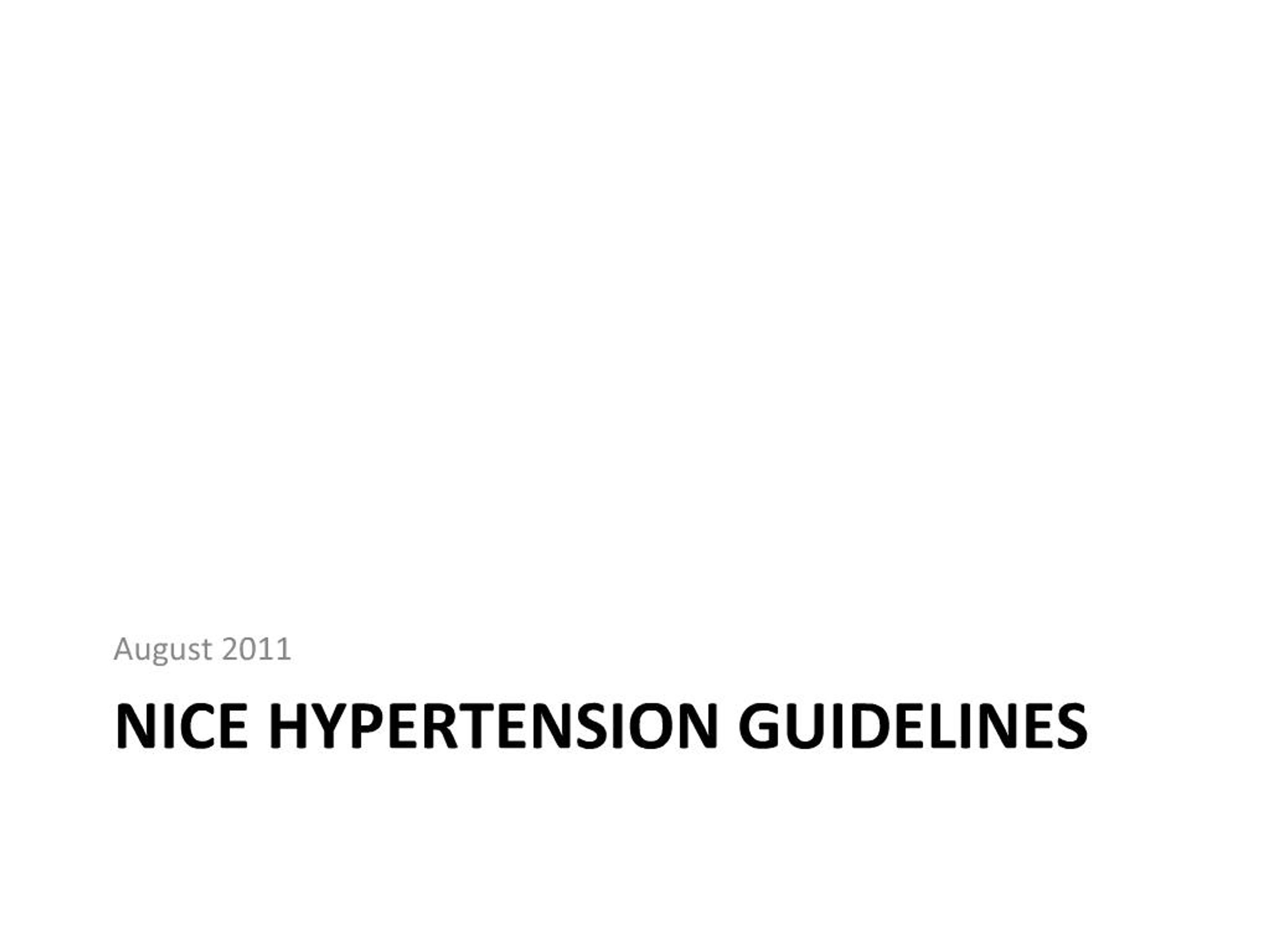 PPT - NICE HYPERTENSION GUIDELINES PowerPoint Presentation, free ...