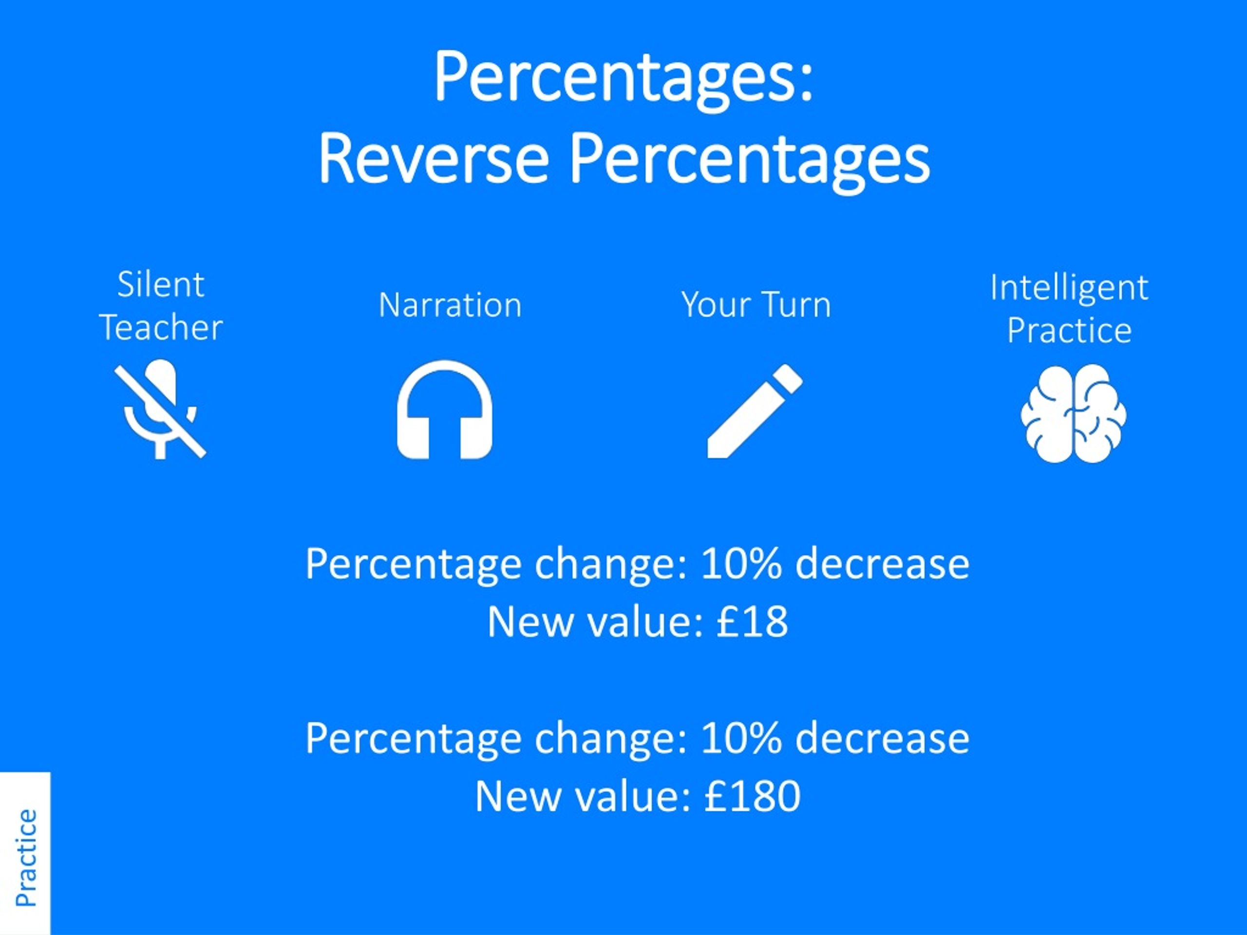 PPT - Percentages: Reverse Percentages PowerPoint Presentation, free ...