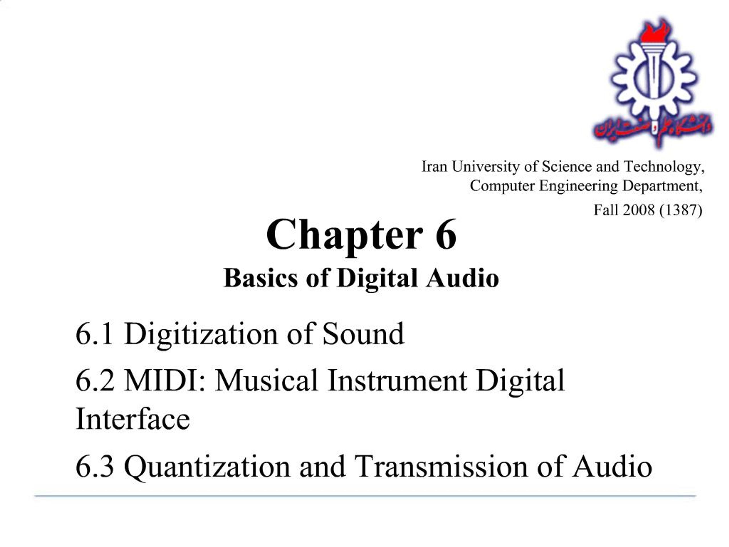 PPT - Chapter 6 Basics of Digital Audio PowerPoint Presentation, free ...