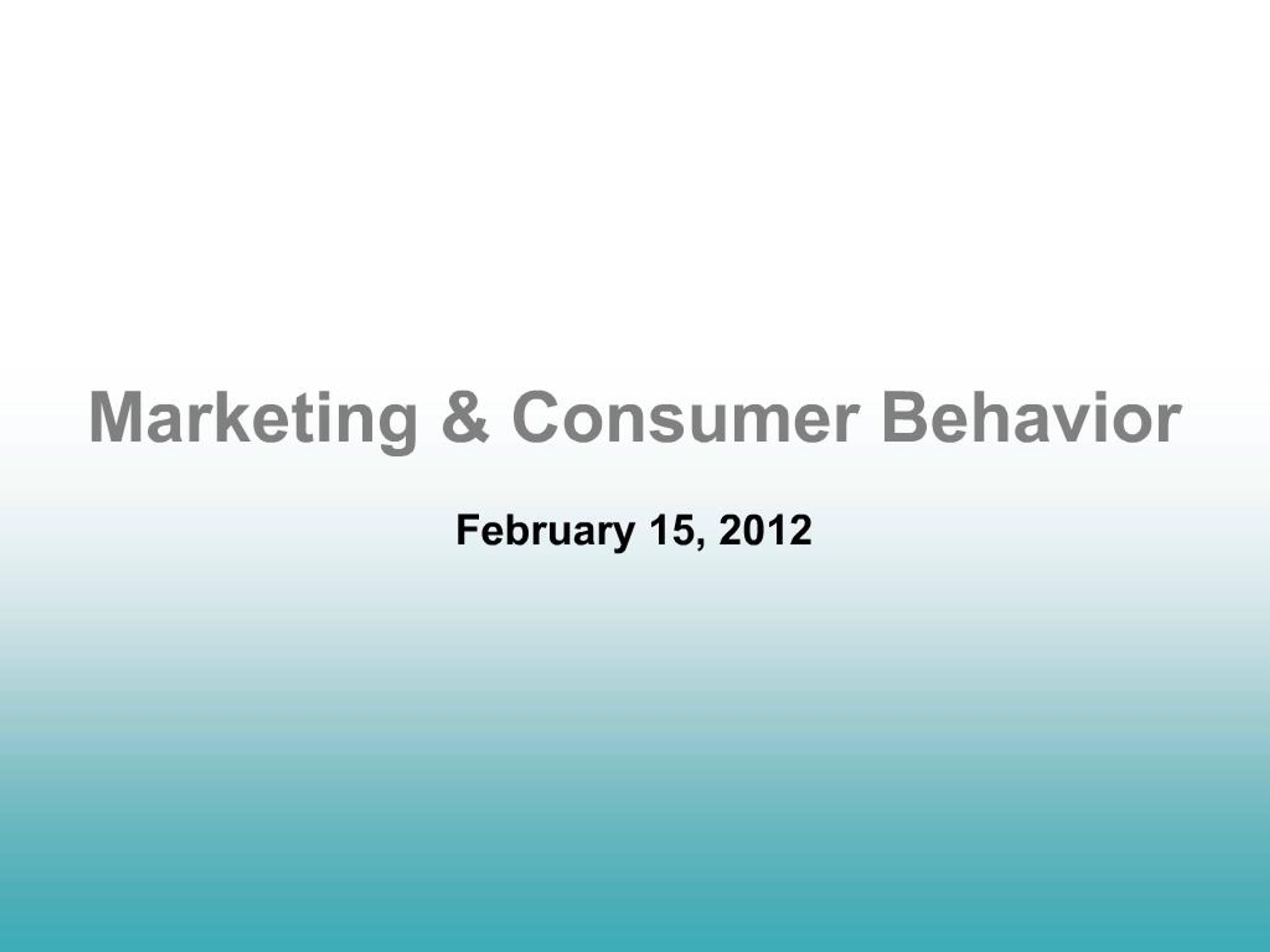 PPT - Marketing Consumer Behavior PowerPoint Presentation, free ...