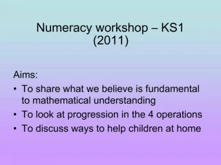 PPT - Numeracy Workshop PowerPoint Presentation, free download - ID:3311900