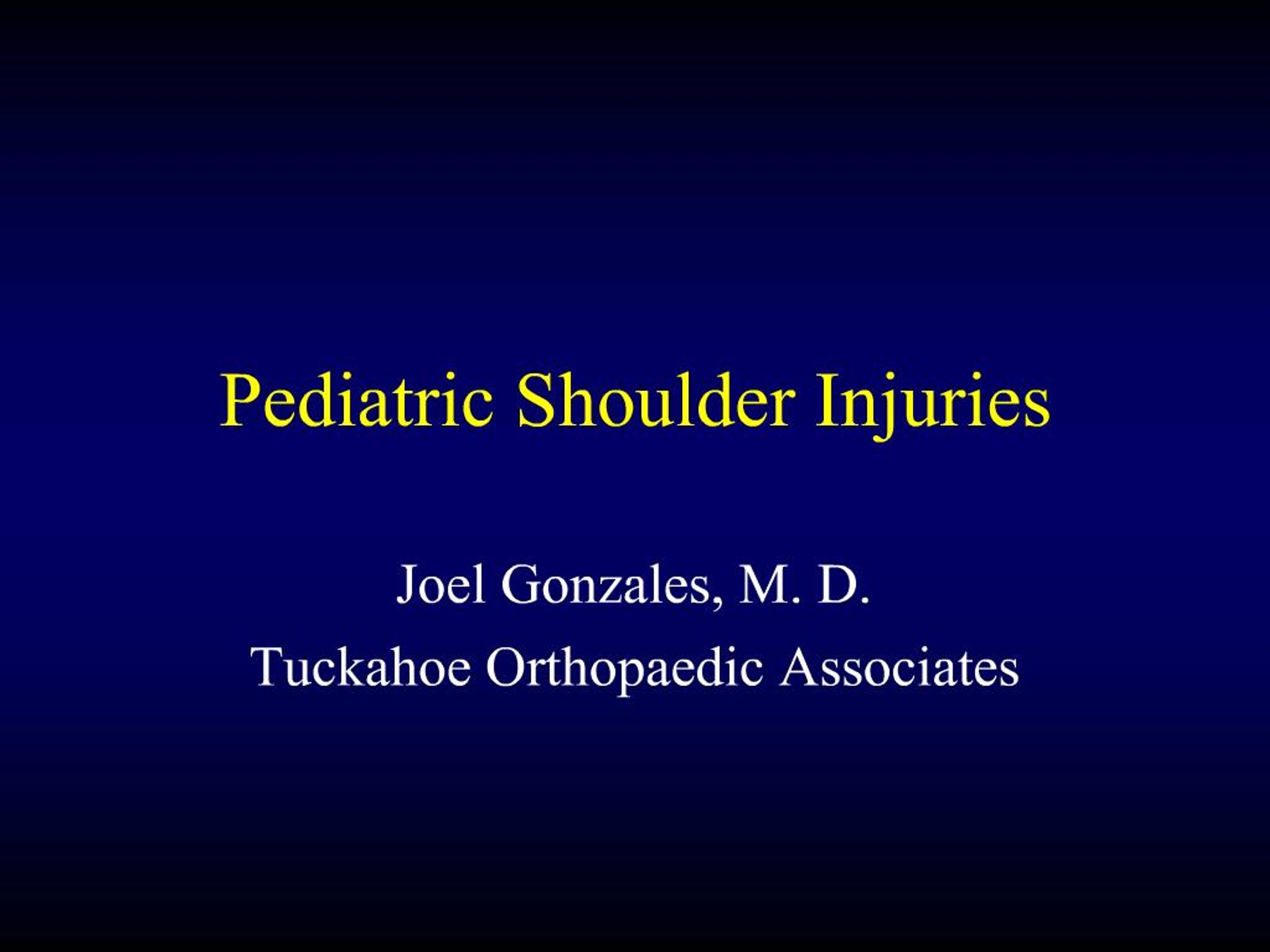 PPT - Pediatric Shoulder Injuries PowerPoint Presentation, free ...