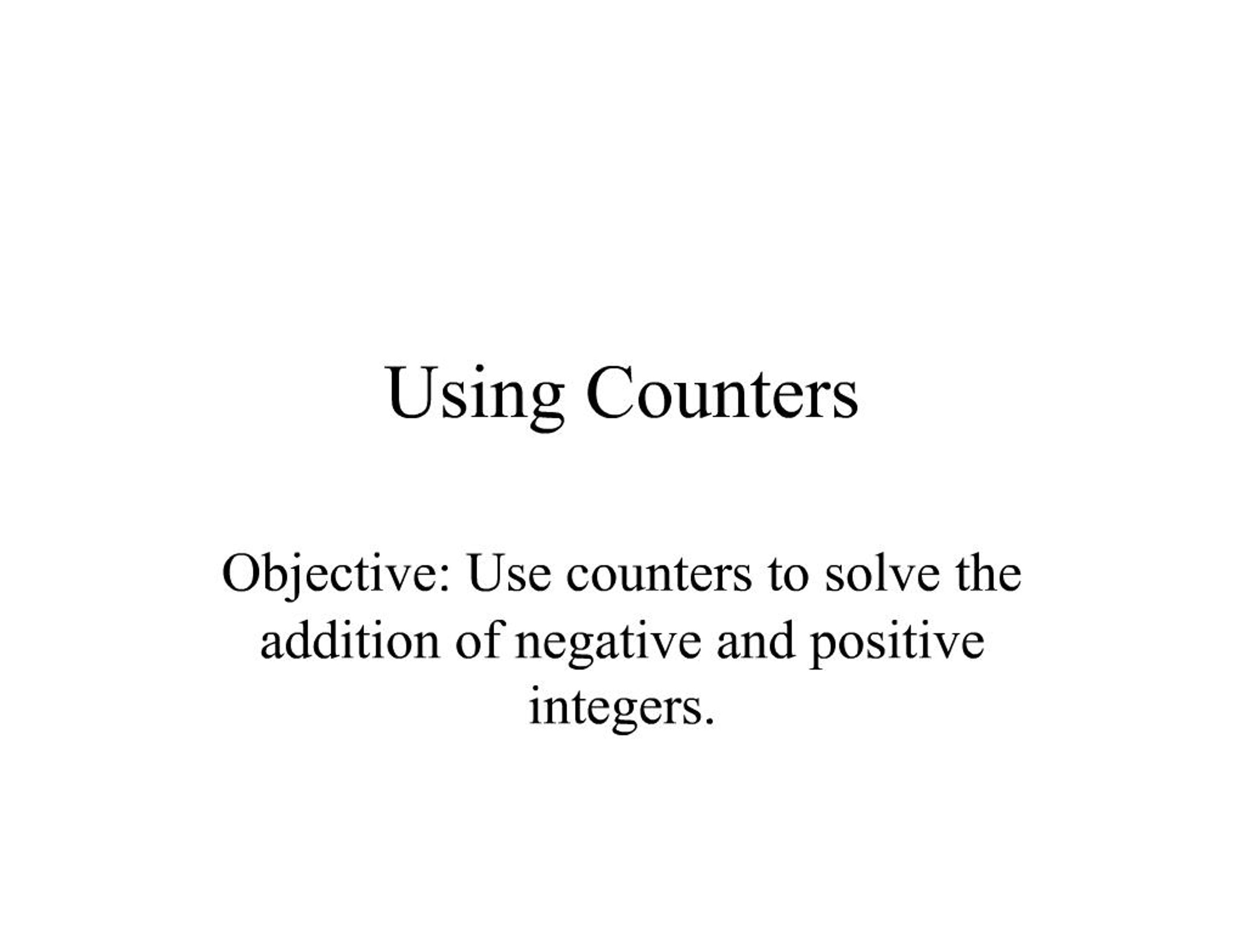 PPT - Using Counters PowerPoint Presentation, free download - ID:562872