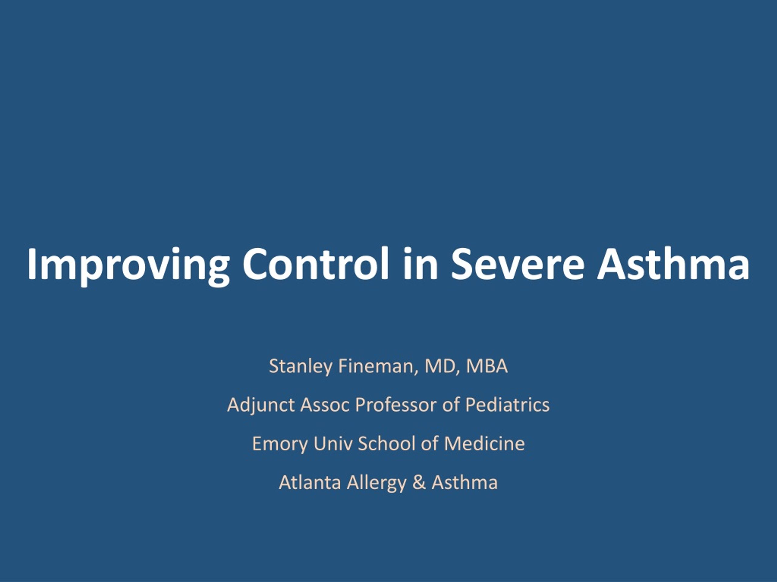 PPT - Improving Control in Severe Asthma PowerPoint Presentation, free download - ID:562952