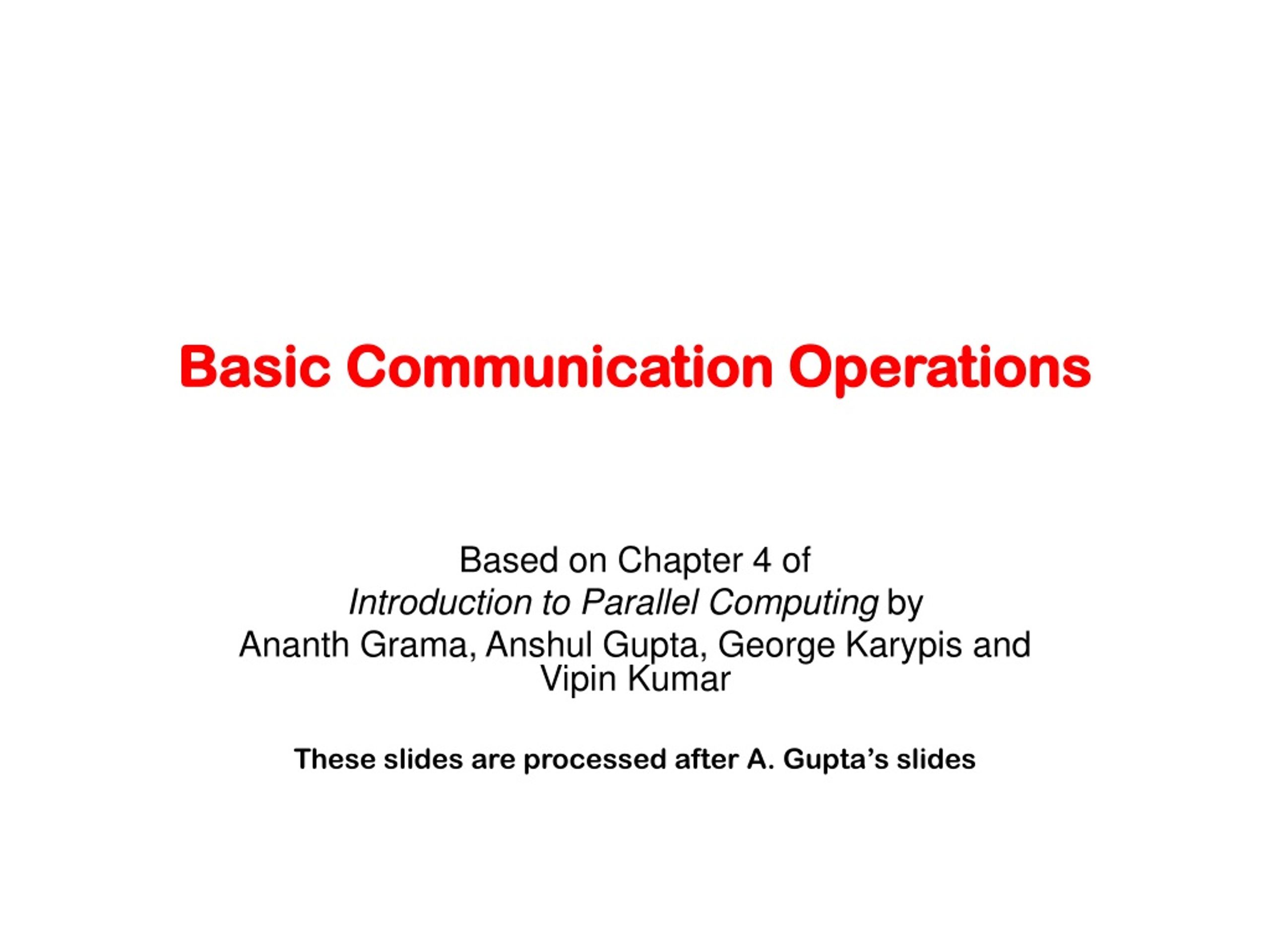 PPT - Basic Communication Operations PowerPoint Presentation, free ...