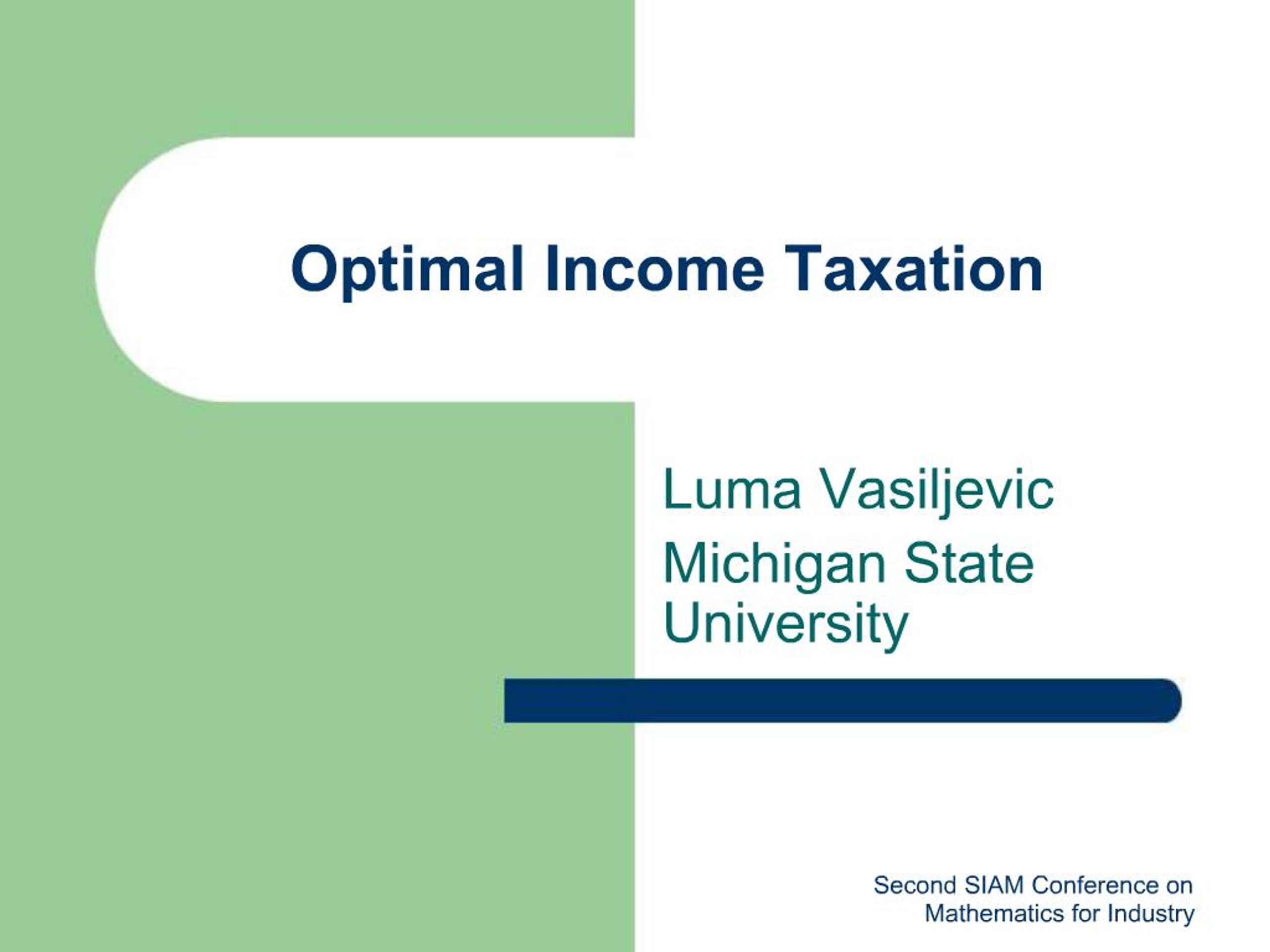 PPT - Optimal Income Taxation PowerPoint Presentation, free download ...