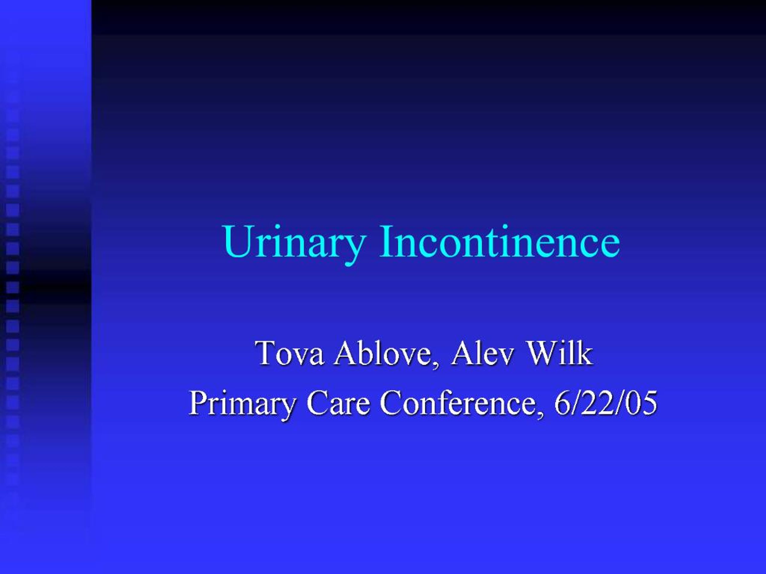 PPT - Urinary Incontinence PowerPoint Presentation, free download - ID ...