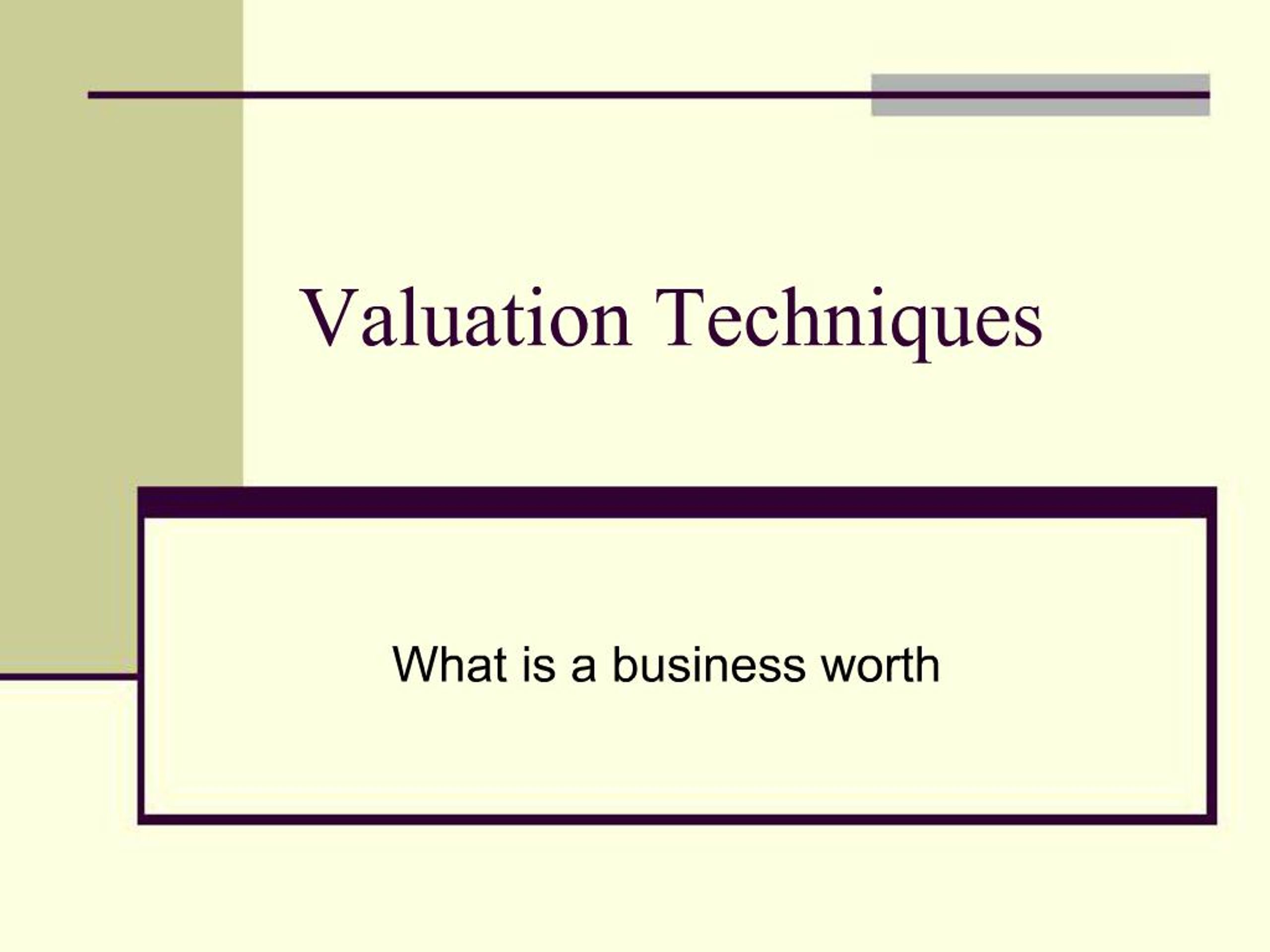 PPT - Valuation Techniques PowerPoint Presentation, free download - ID ...