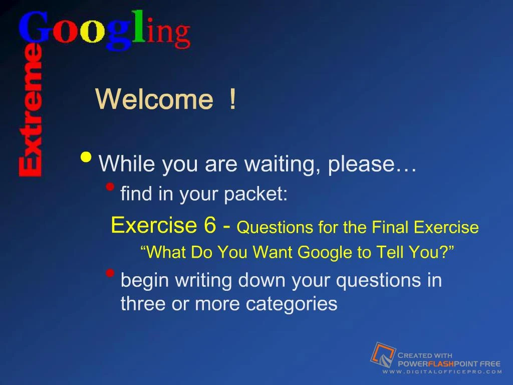 PPT - Welcome PowerPoint Presentation, free download - ID:56943