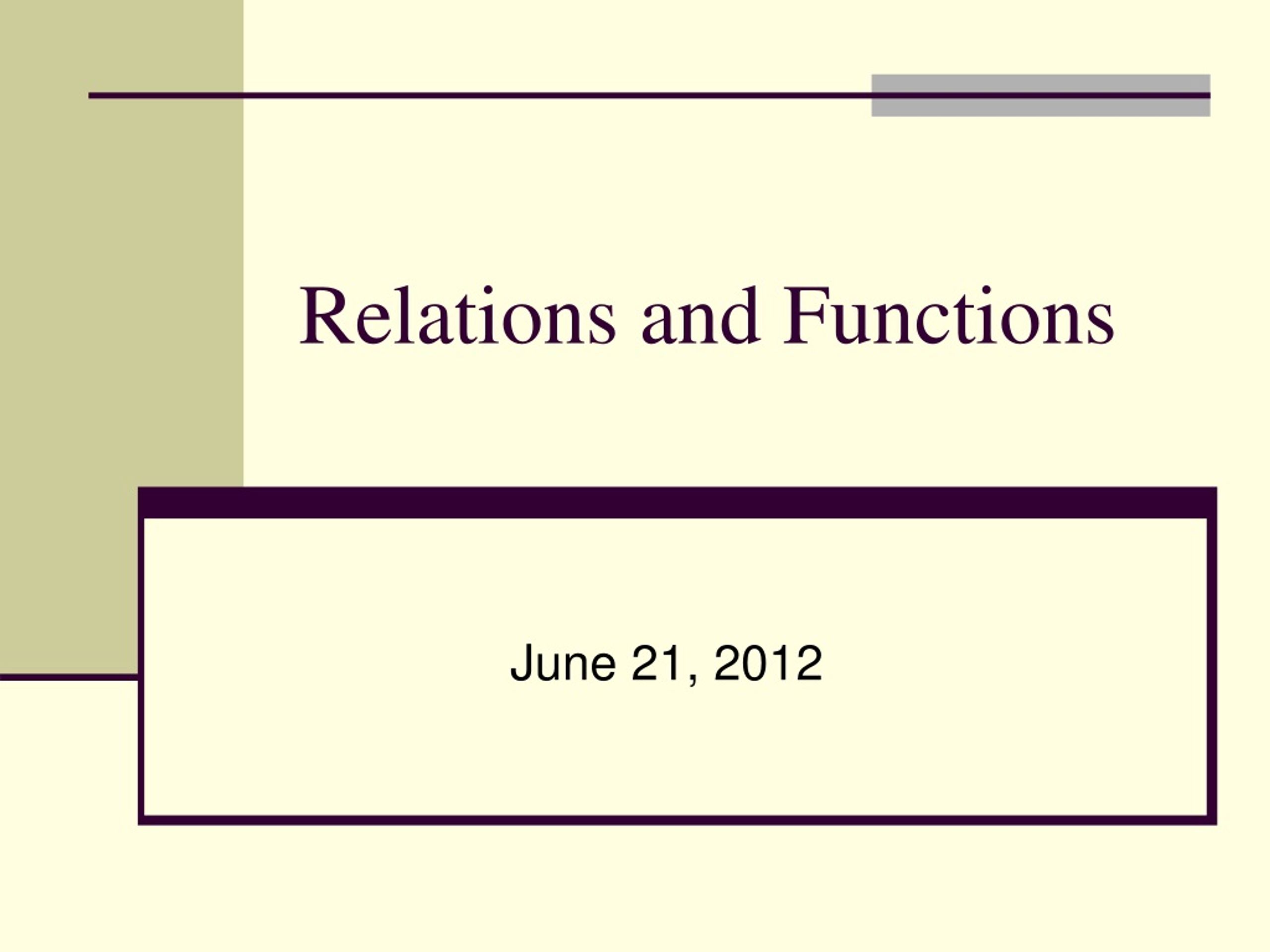 PPT - Relations and Functions PowerPoint Presentation, free download ...
