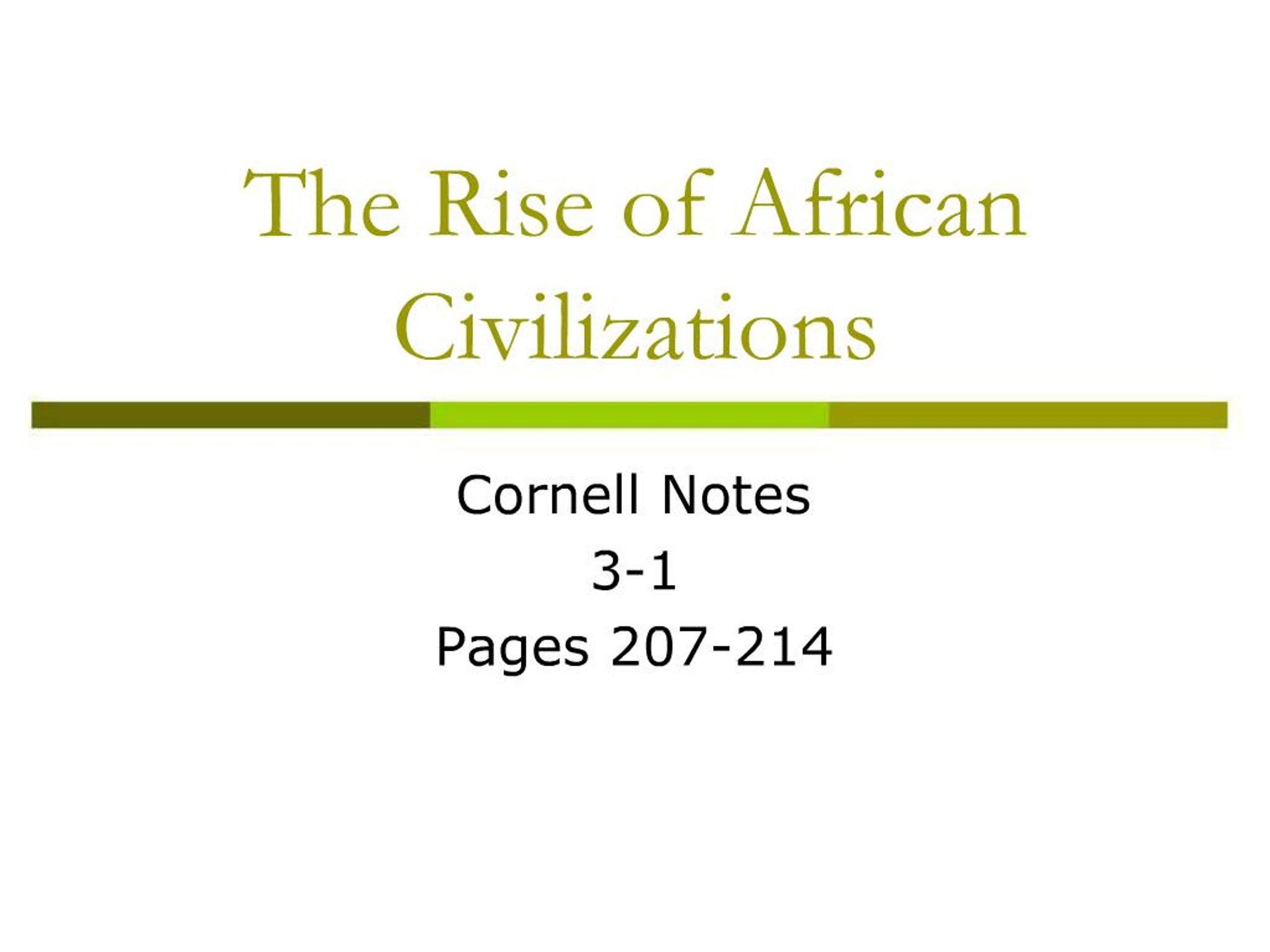 PPT - The Rise of African Civilizations PowerPoint Presentation, free ...