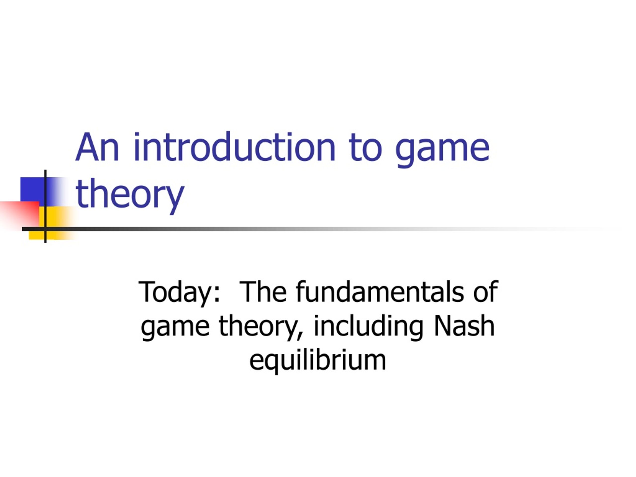 PPT - An introduction to game theory PowerPoint Presentation, free ...