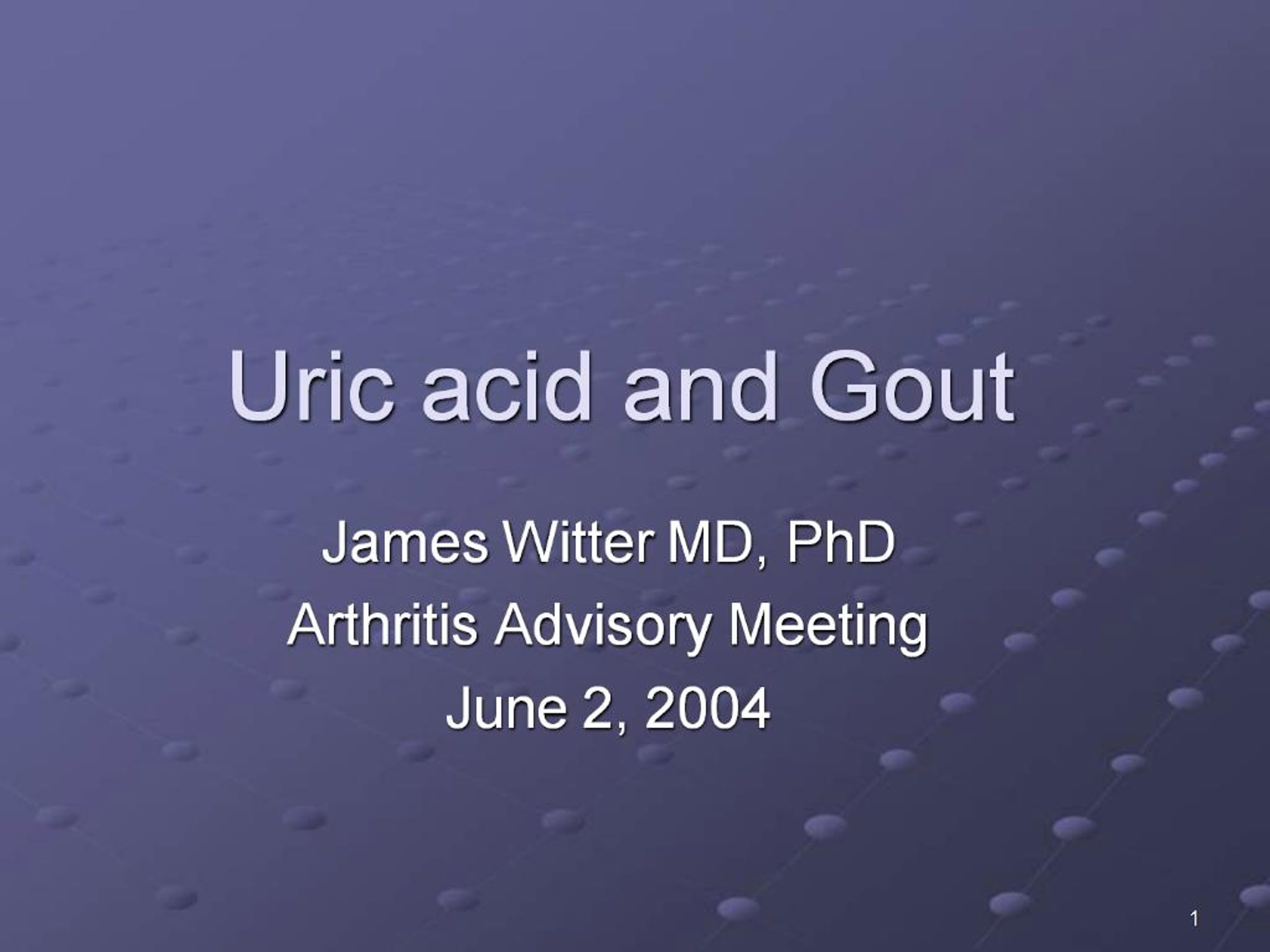 PPT - Uric acid and Gout PowerPoint Presentation, free download - ID:577355