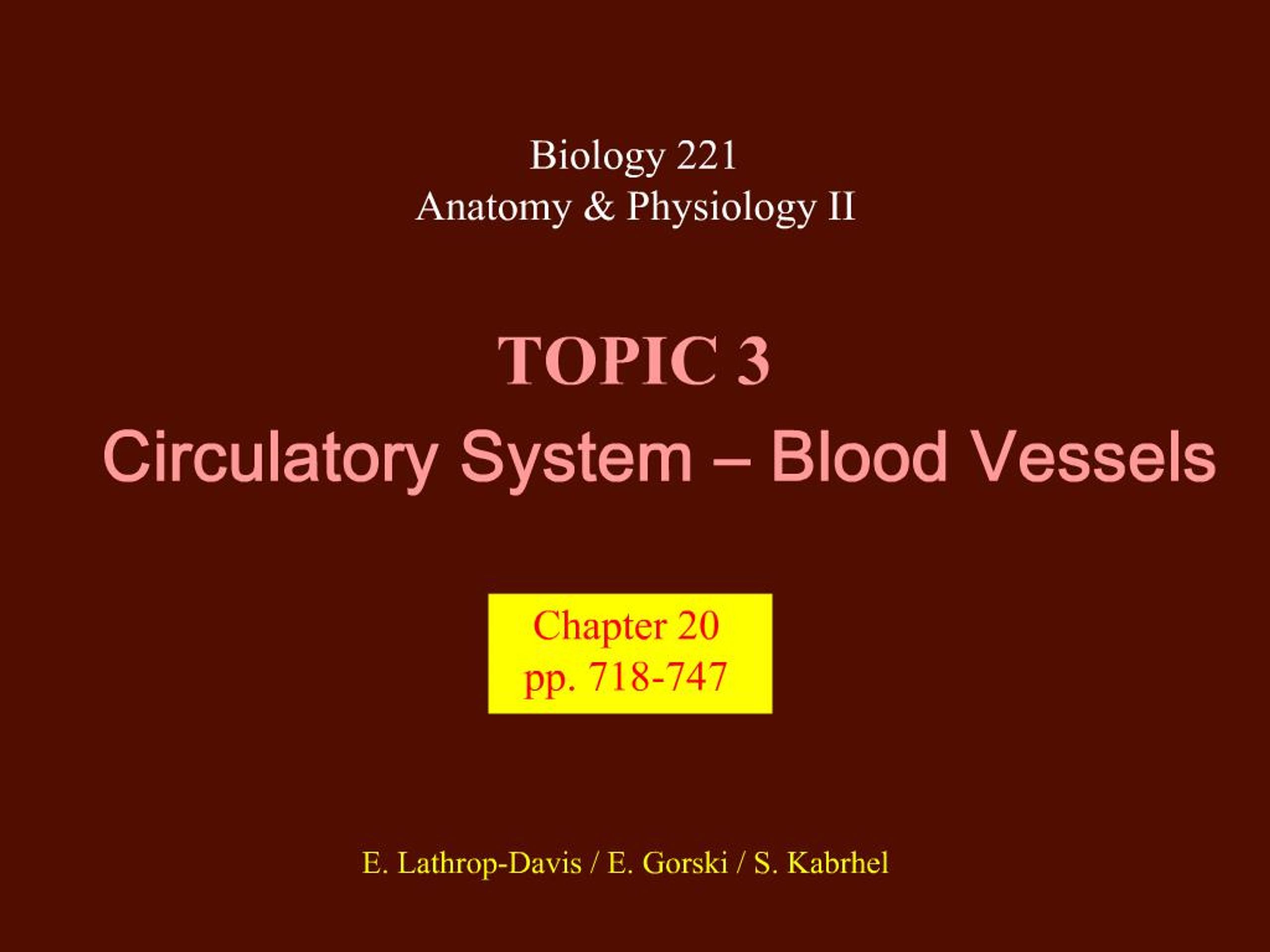 PPT - TOPIC 3 Circulatory System Blood Vessels PowerPoint Presentation ...