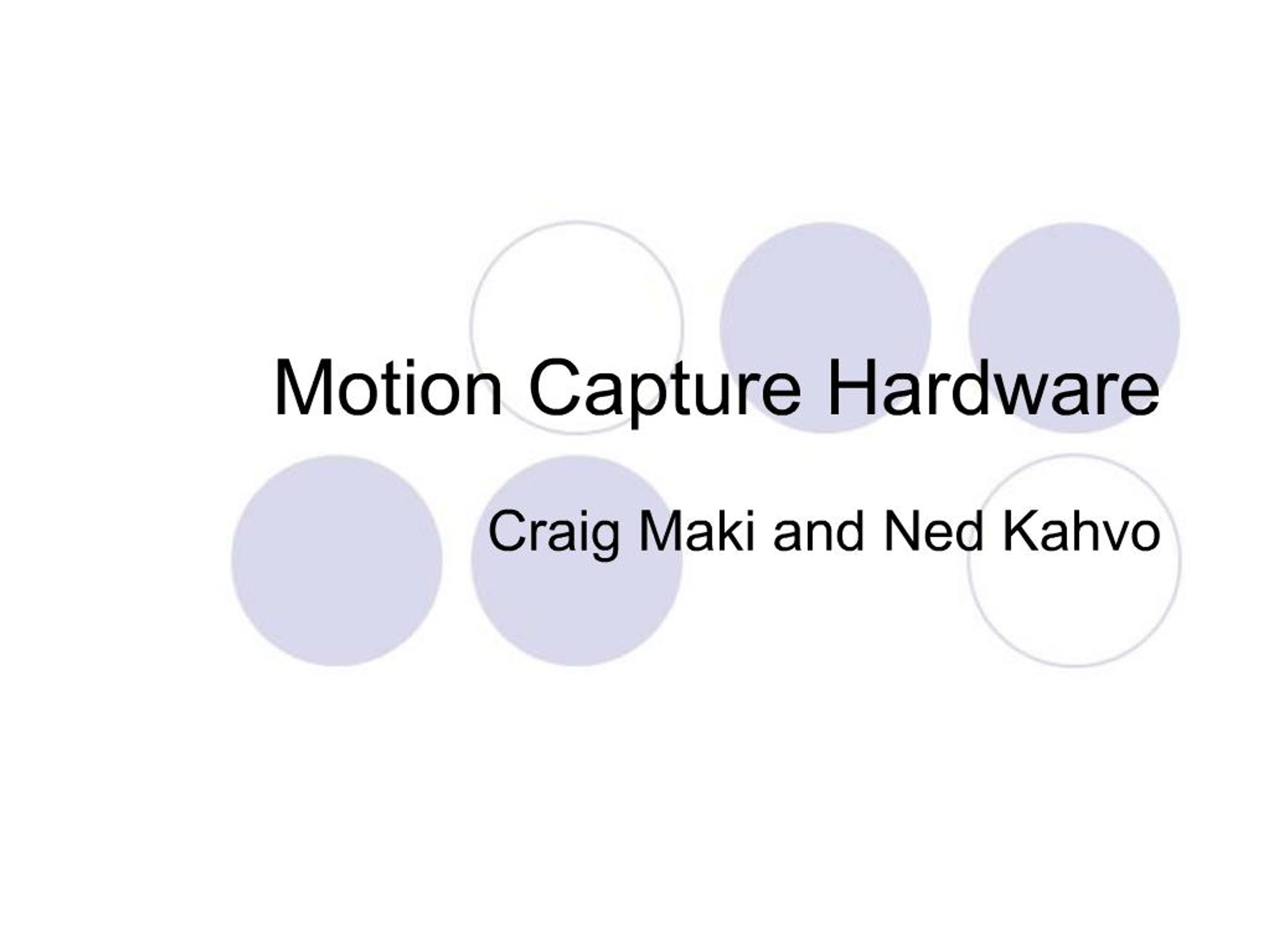 PPT - Motion Capture Hardware PowerPoint Presentation, free download ...