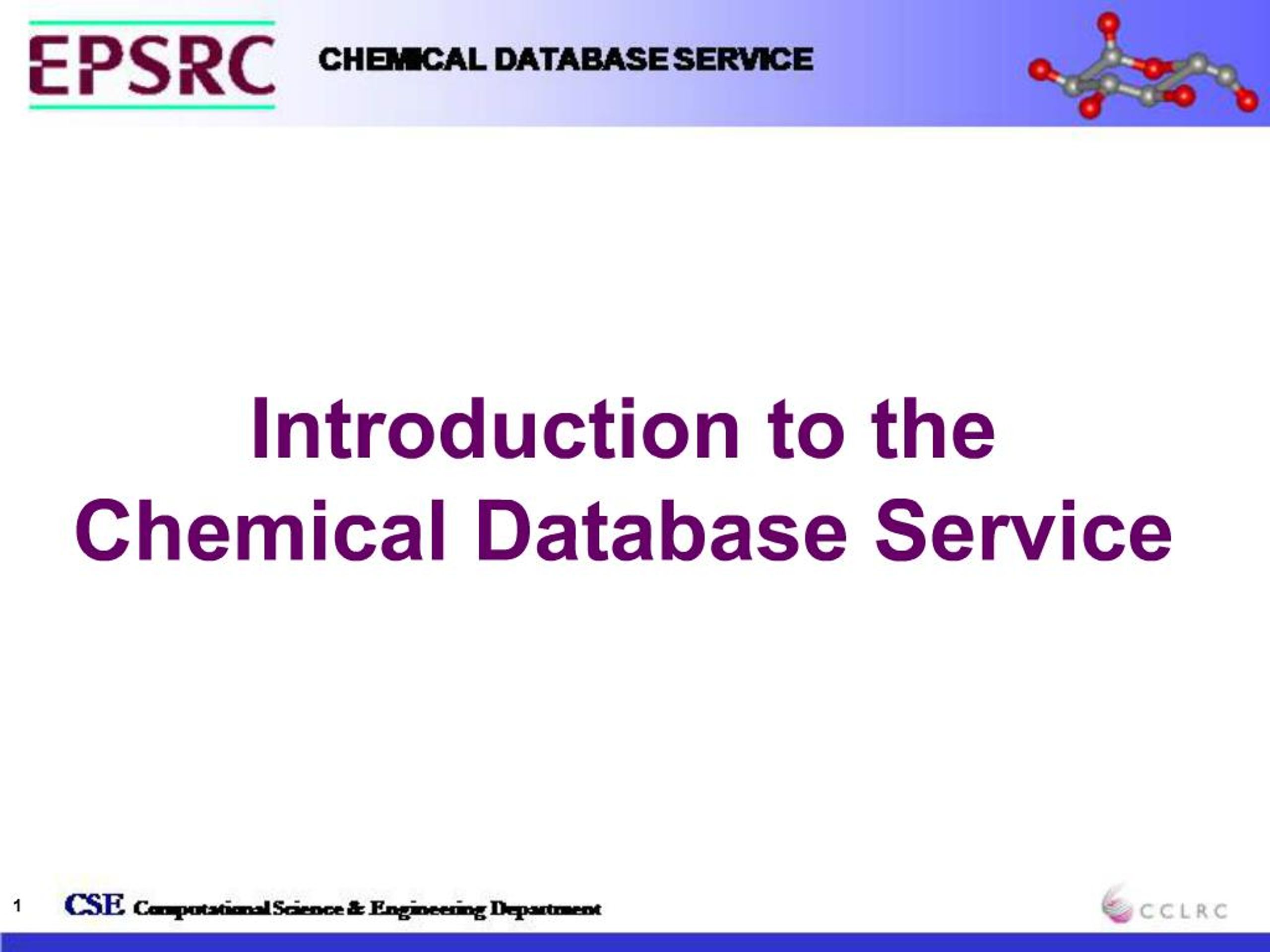 PPT - Introduction to the Chemical Database Service PowerPoint ...