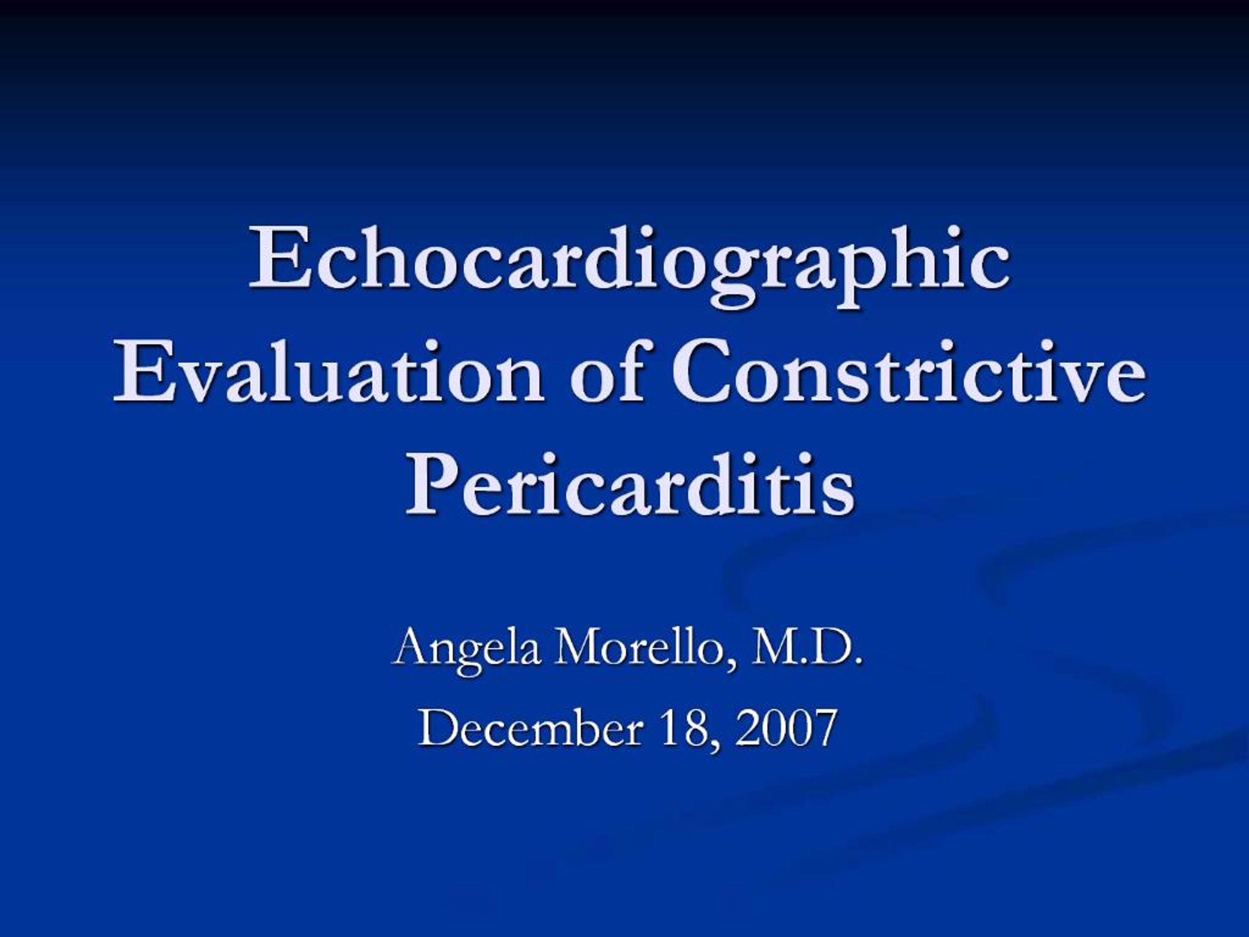 PPT - Echocardiographic Evaluation of Constrictive Pericarditis ...