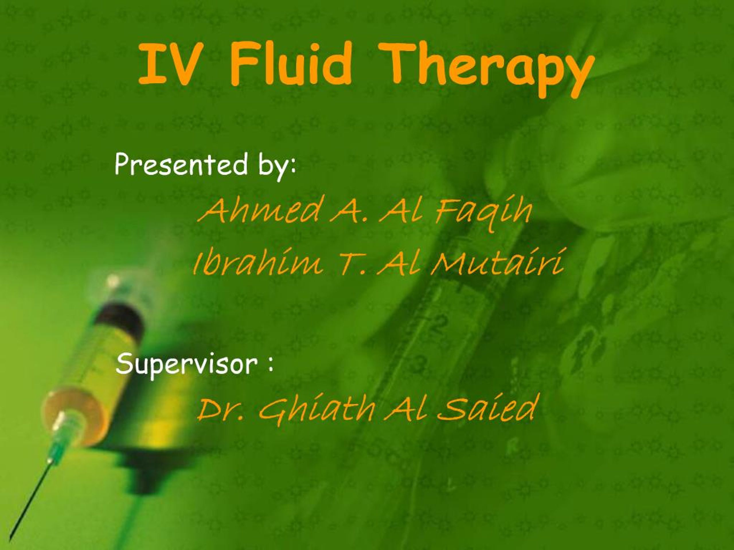PPT - IV Fluid Therapy PowerPoint Presentation, free download - ID:605132