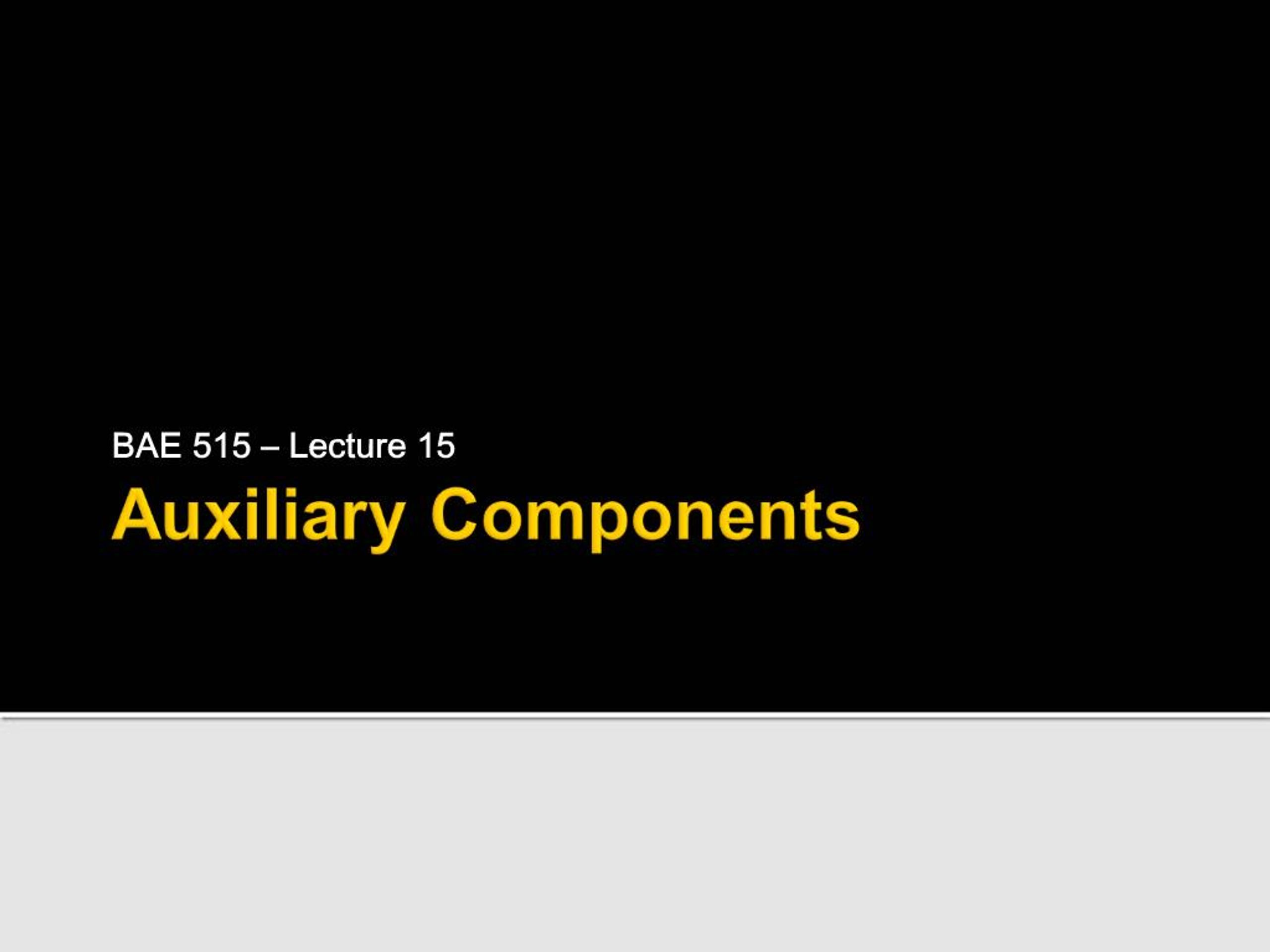 PPT - Auxiliary Components PowerPoint Presentation, free download - ID ...