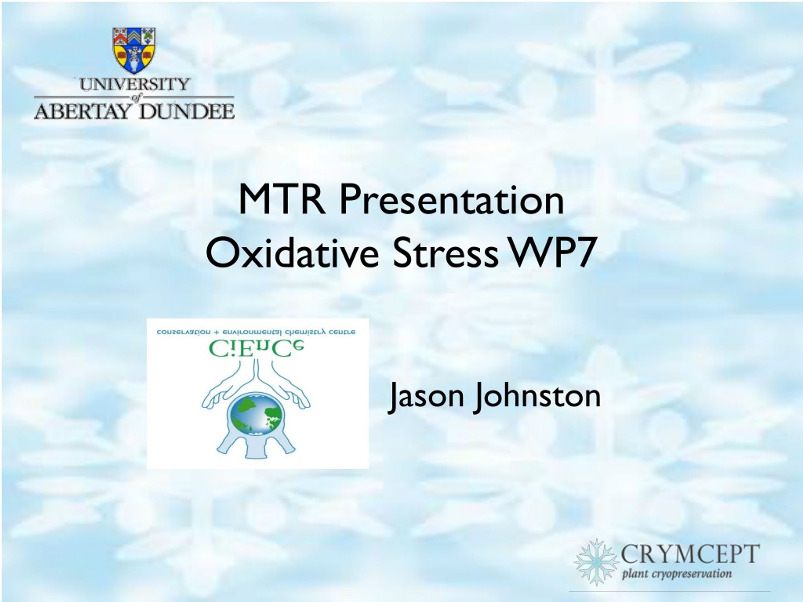 PPT - MTR Presentation Oxidative Stress WP7 PowerPoint Presentation ...