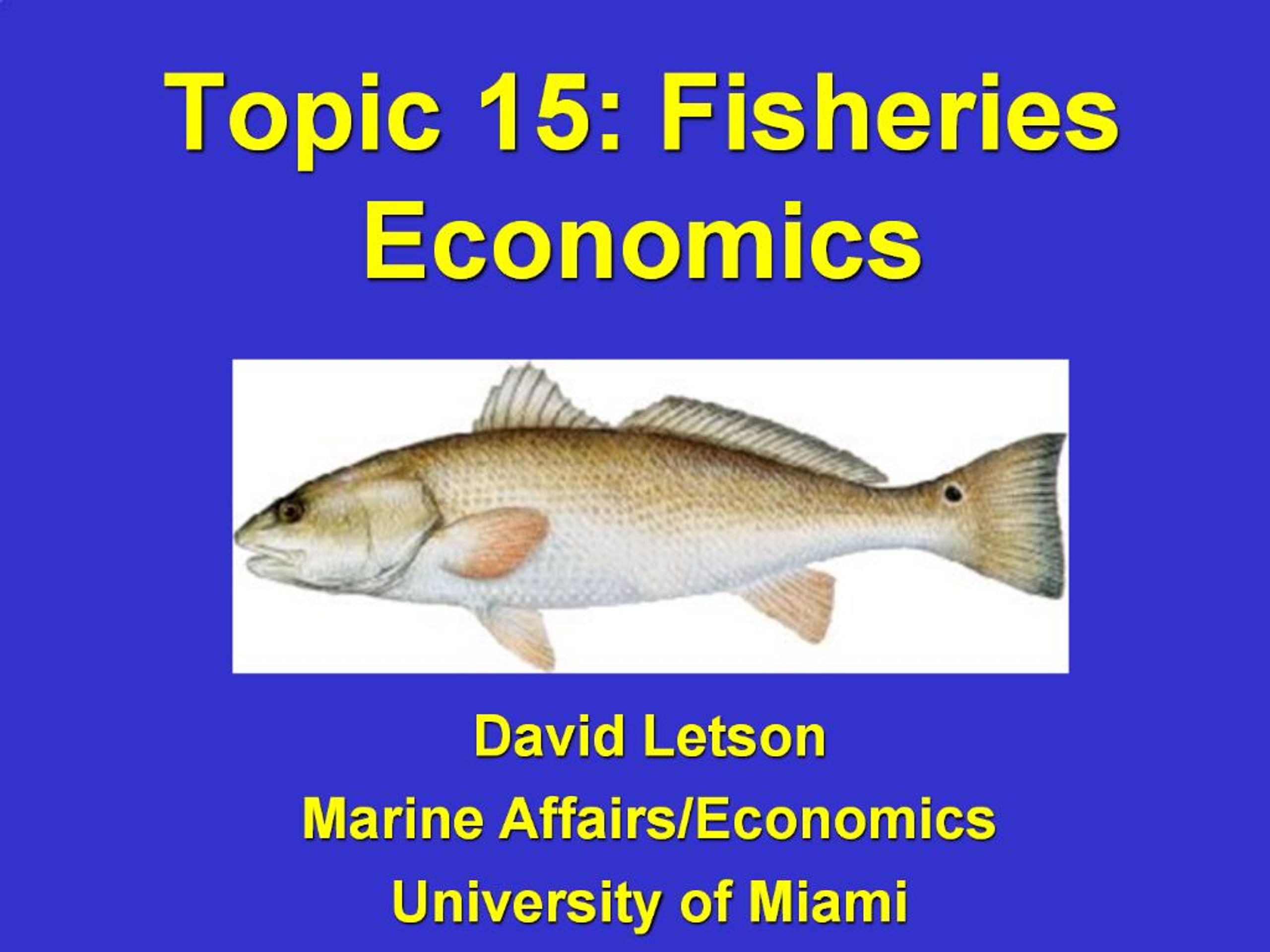 PPT - Topic 15: Fisheries Economics PowerPoint Presentation, free ...