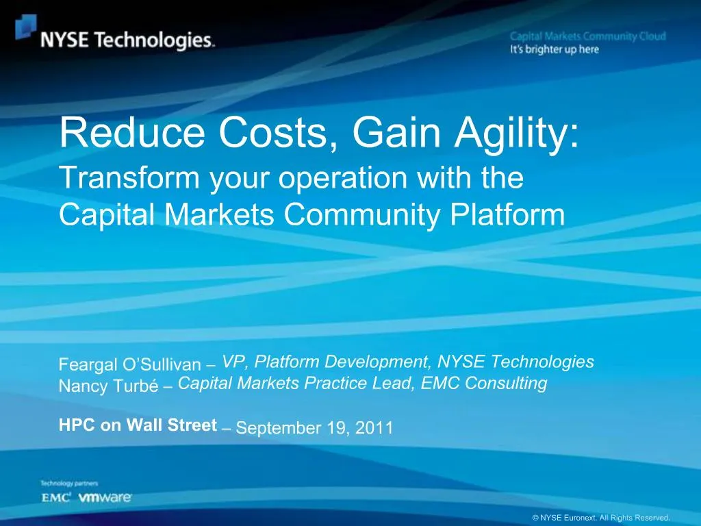 PPT - Reduce Costs, Gain Agility: Transform your operation with the ...