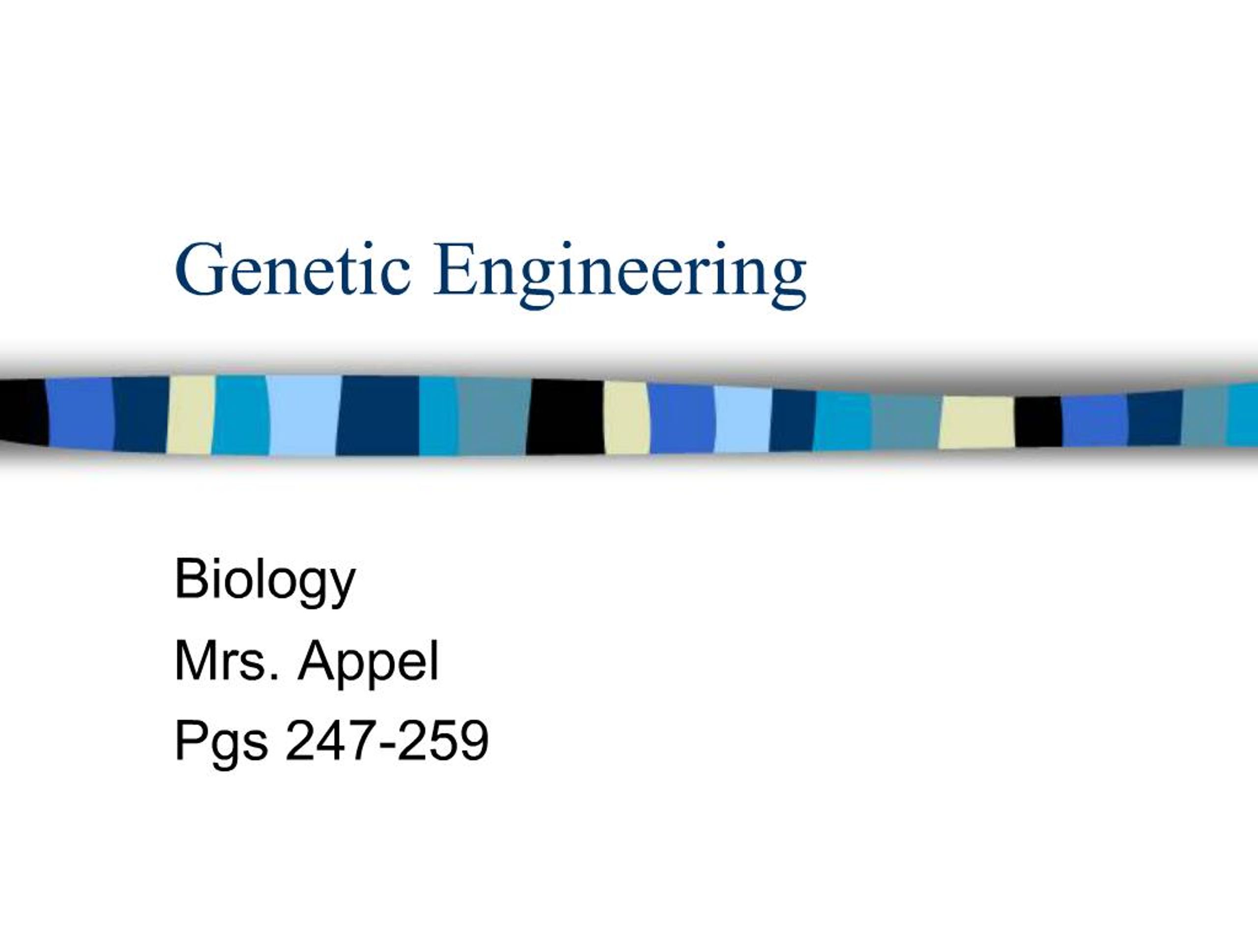 PPT - Genetic Engineering PowerPoint Presentation, free download - ID ...