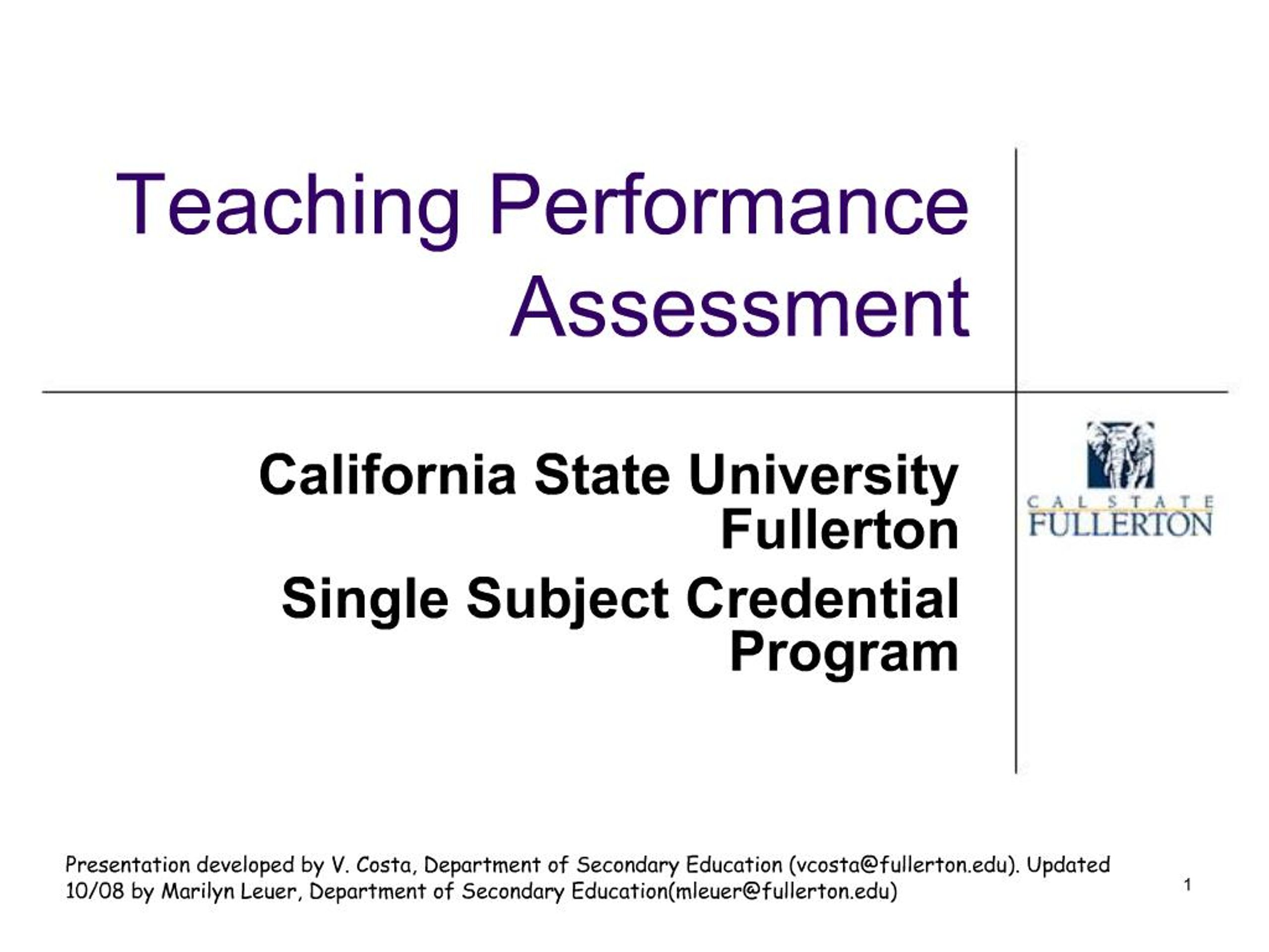 PPT - Teaching Performance Assessment PowerPoint Presentation, free ...