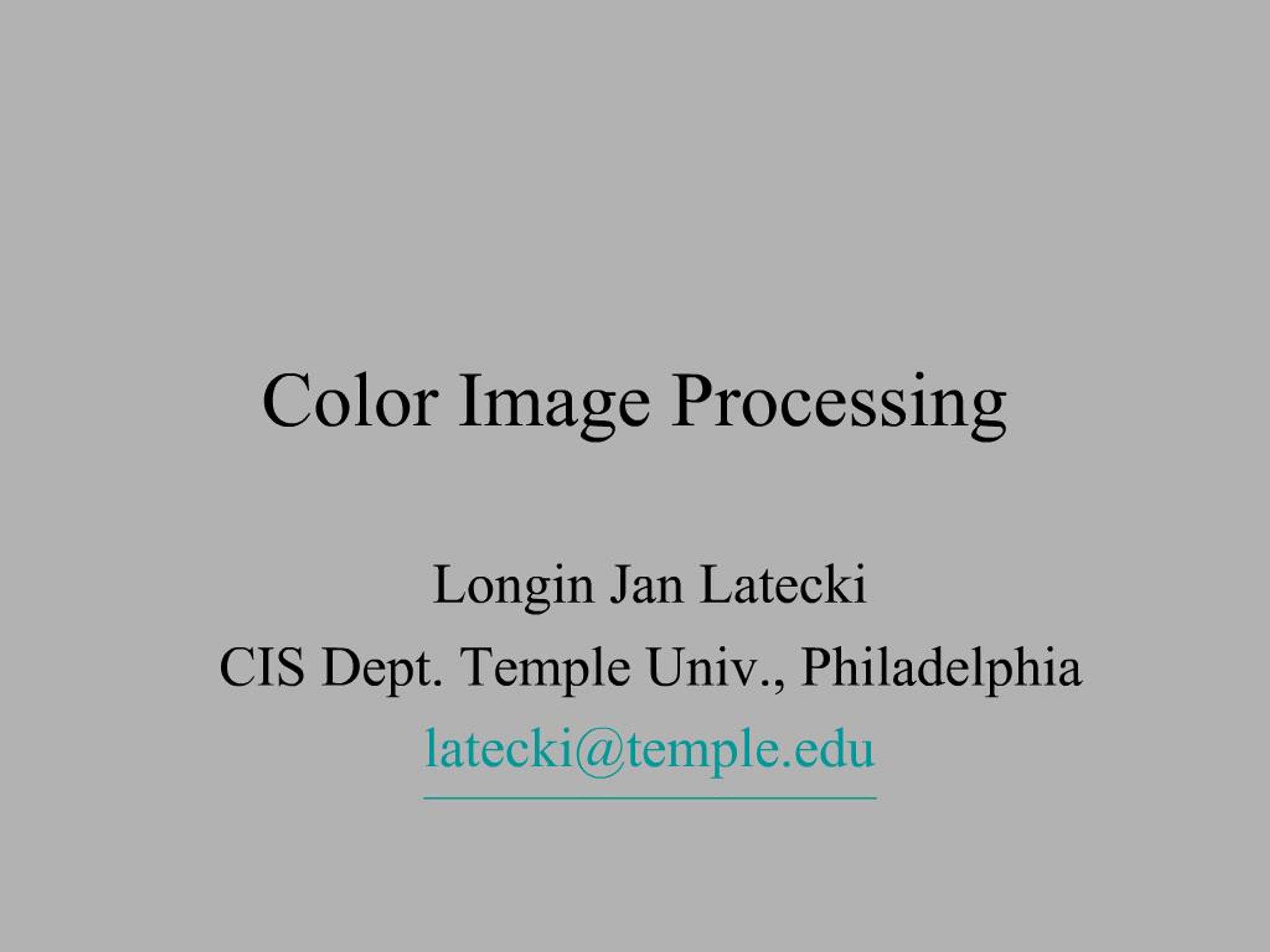 PPT - Color Image Processing PowerPoint Presentation, free download ...