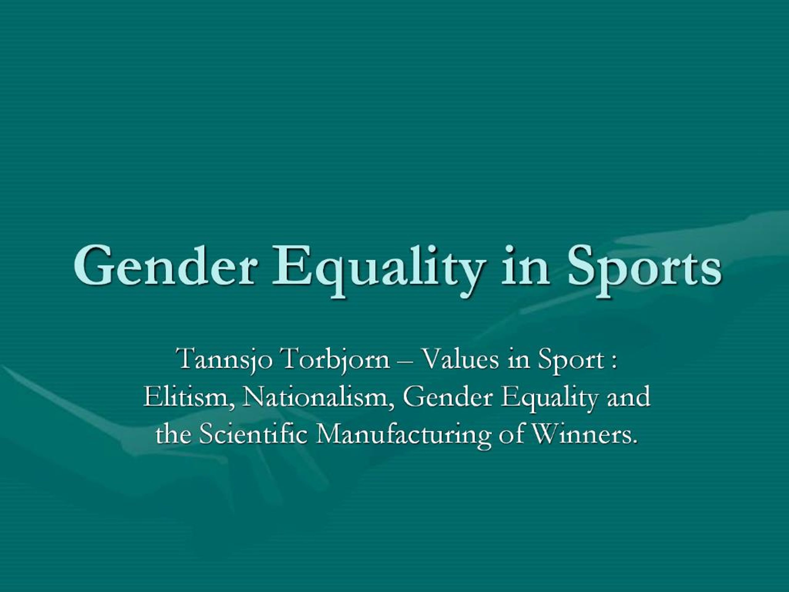 PPT - Gender Equality in Sports PowerPoint Presentation, free download ...