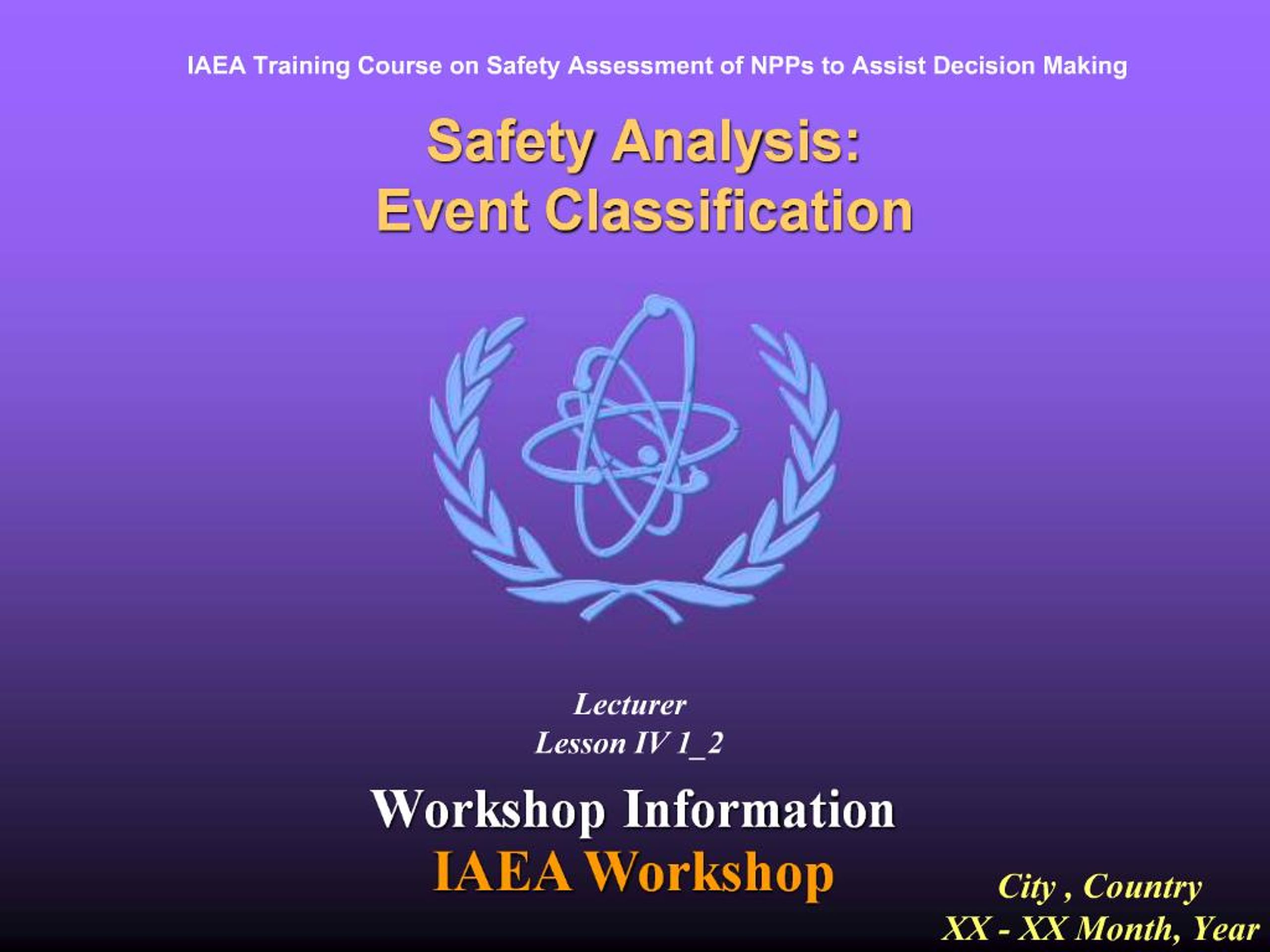 PPT - Safety Analysis: Event Classification PowerPoint Presentation ...