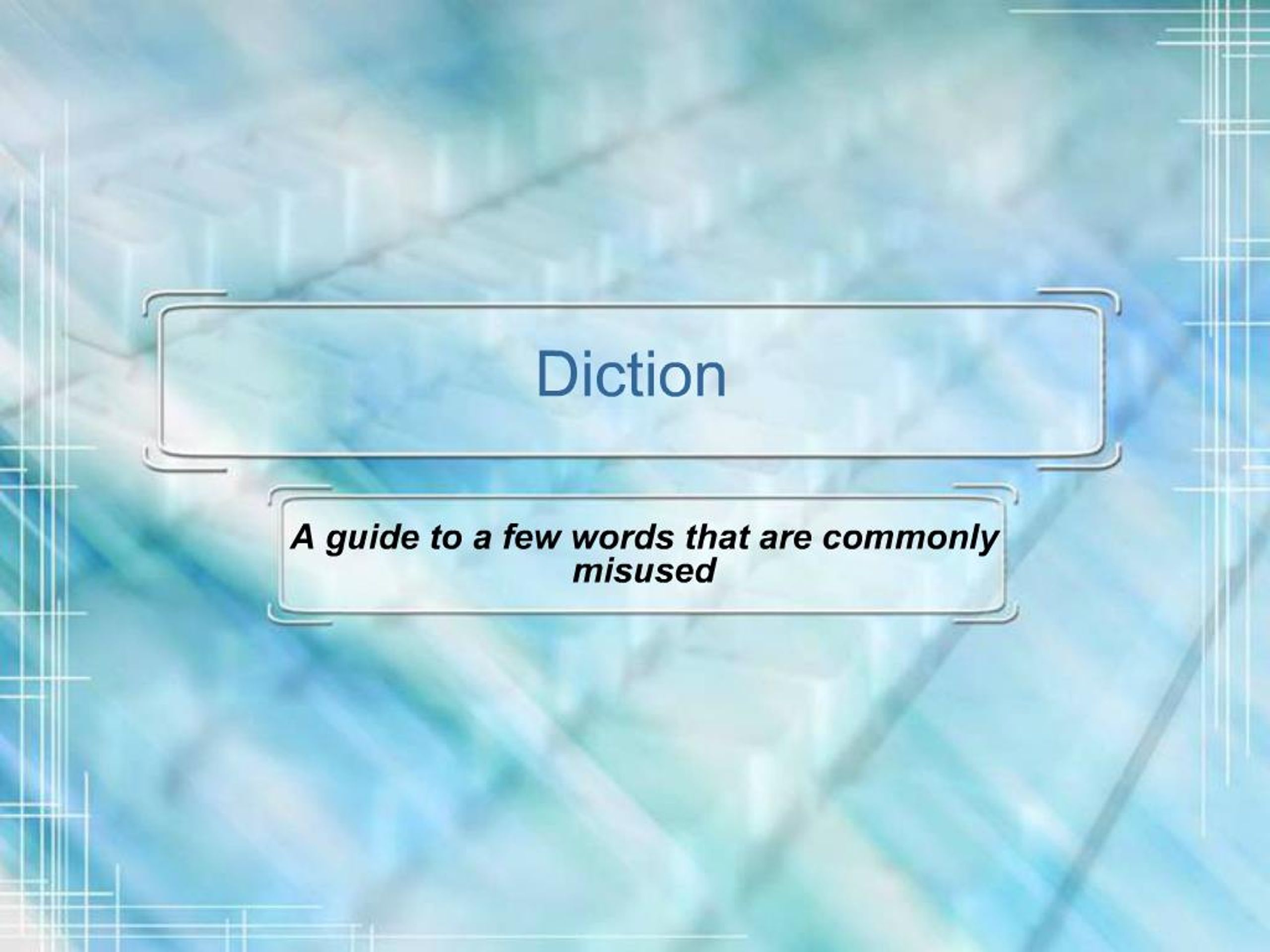 PPT - Diction PowerPoint Presentation, free download - ID:636363