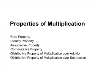 PPT - Properties of Multiplication PowerPoint Presentation, free download - ID:9571258