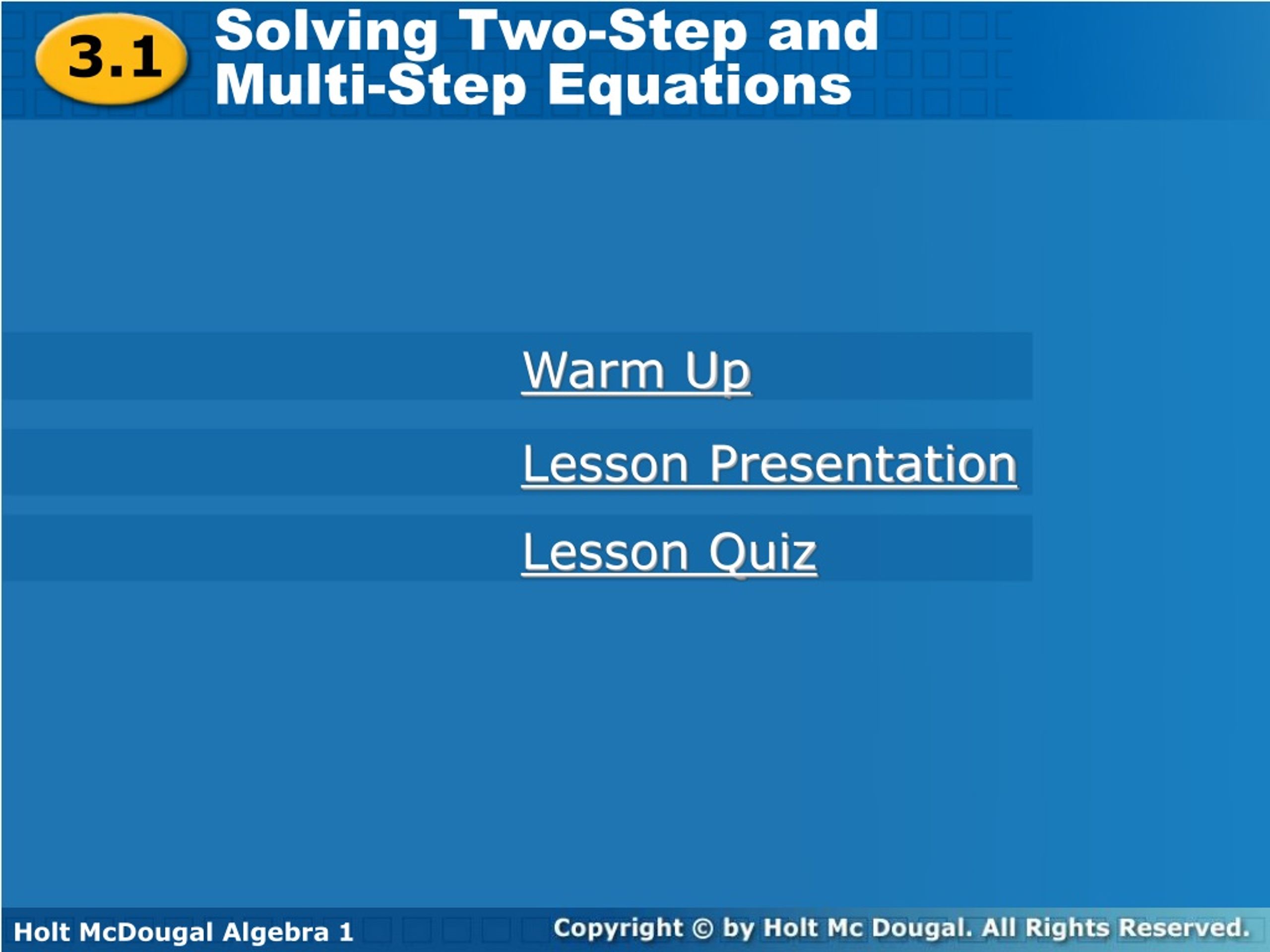 PPT - Solving Two-Step and Multi-Step Equations PowerPoint Presentation - ID:640143