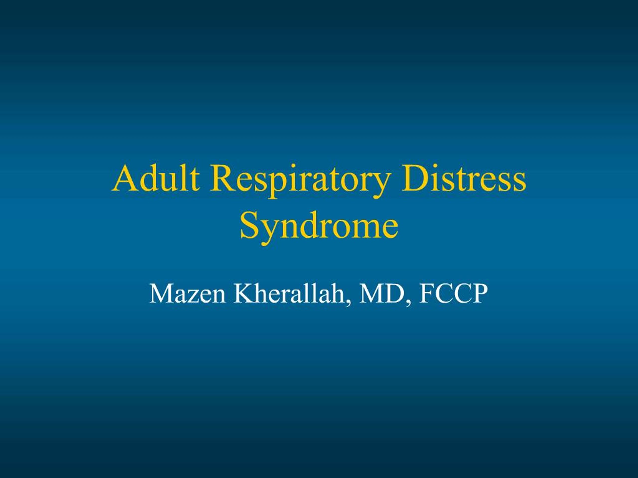 PPT - Adult Respiratory Distress Syndrome PowerPoint Presentation, free ...